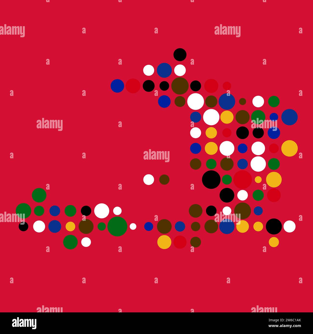 Haiti Map Silhouette Pixelated generative pattern illustration Stock ...