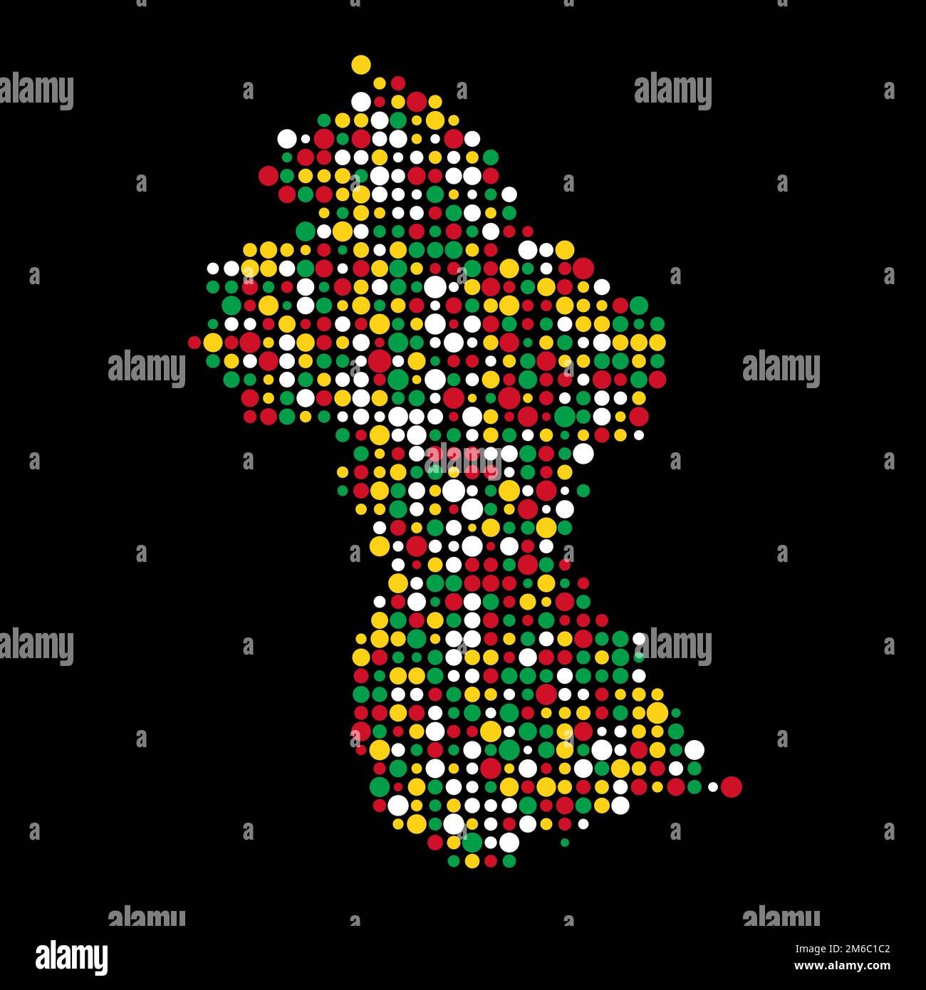 Guyana Map Silhouette Pixelated generative pattern illustration Stock ...