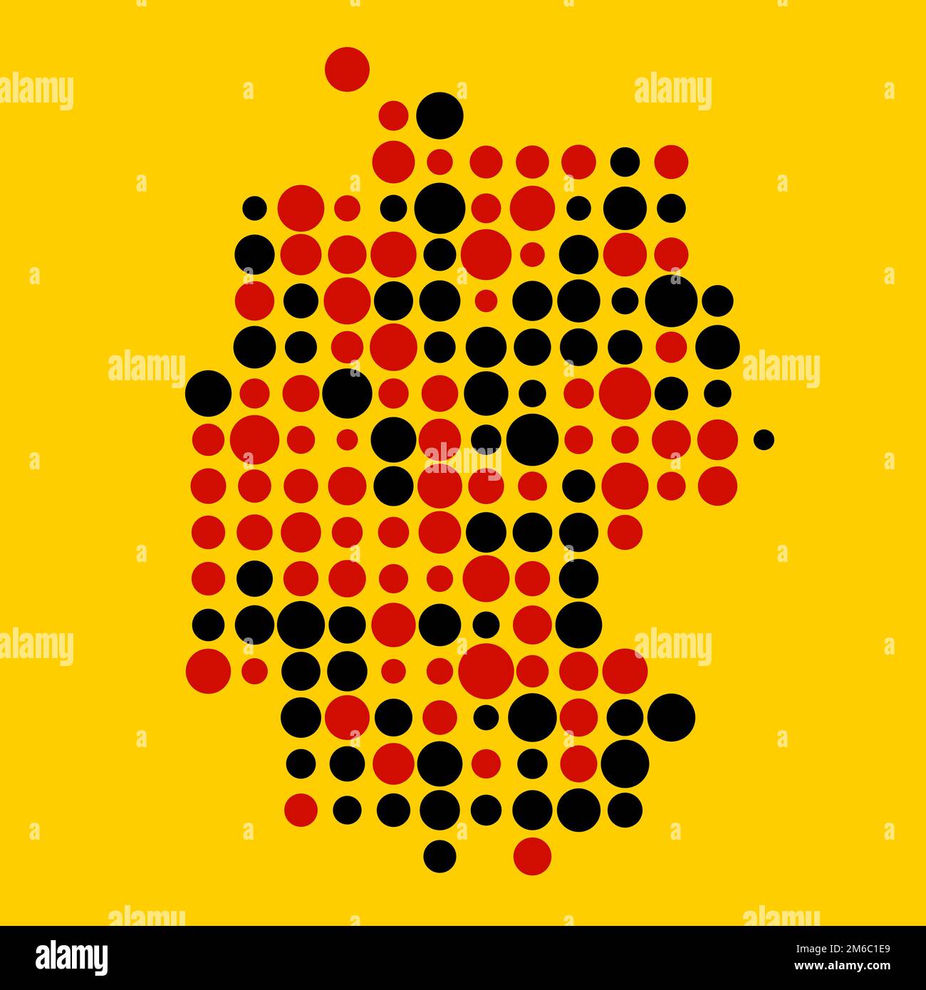 Germany Map Silhouette Pixelated generative pattern illustration Stock ...