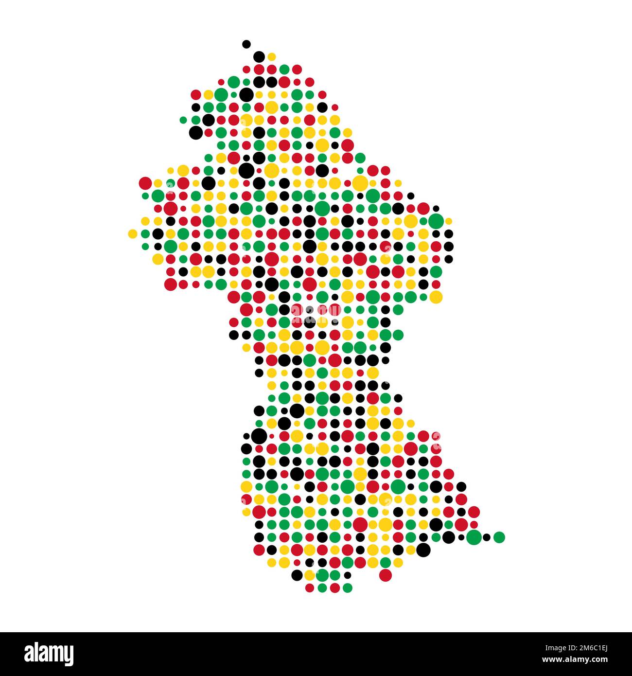 Guyana Map Silhouette Pixelated generative pattern illustration Stock ...