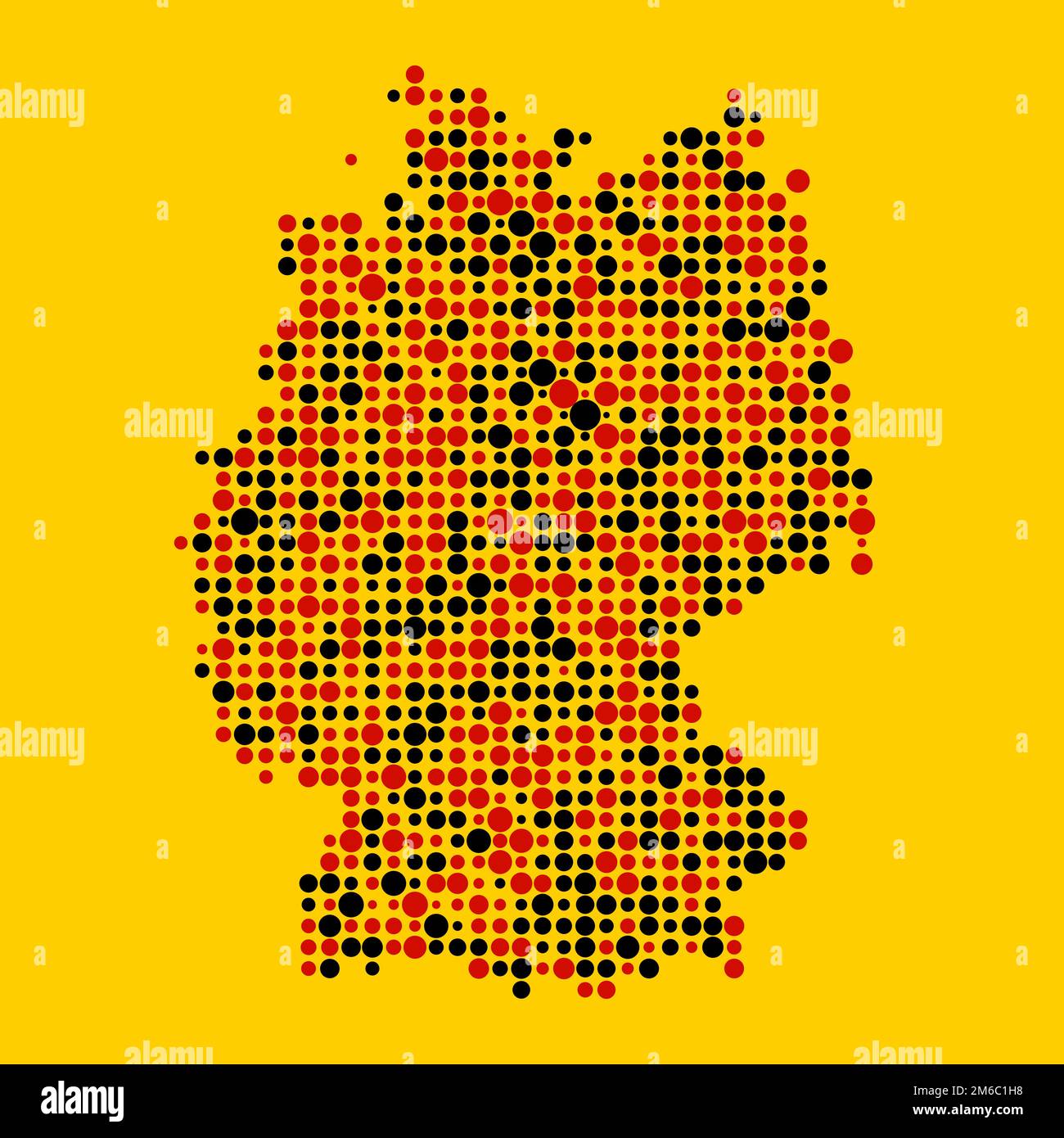 Germany Map Silhouette Pixelated generative pattern illustration Stock ...