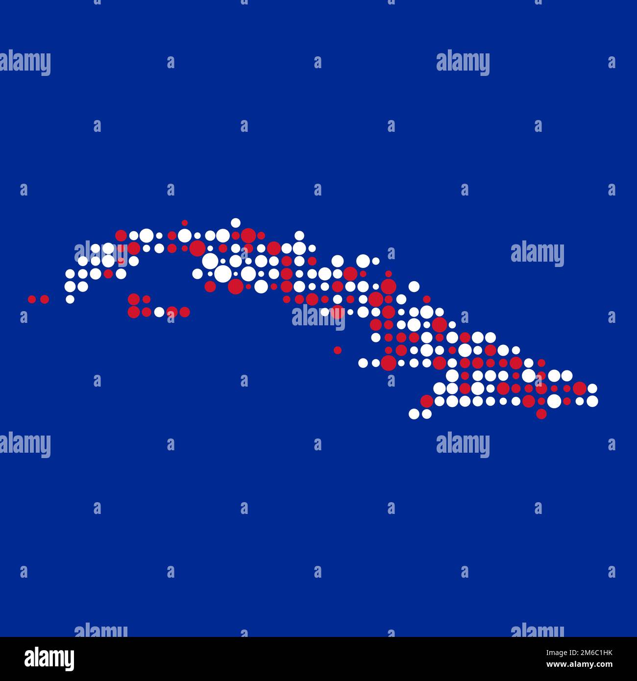Cuba Map Silhouette Pixelated generative pattern illustration Stock ...
