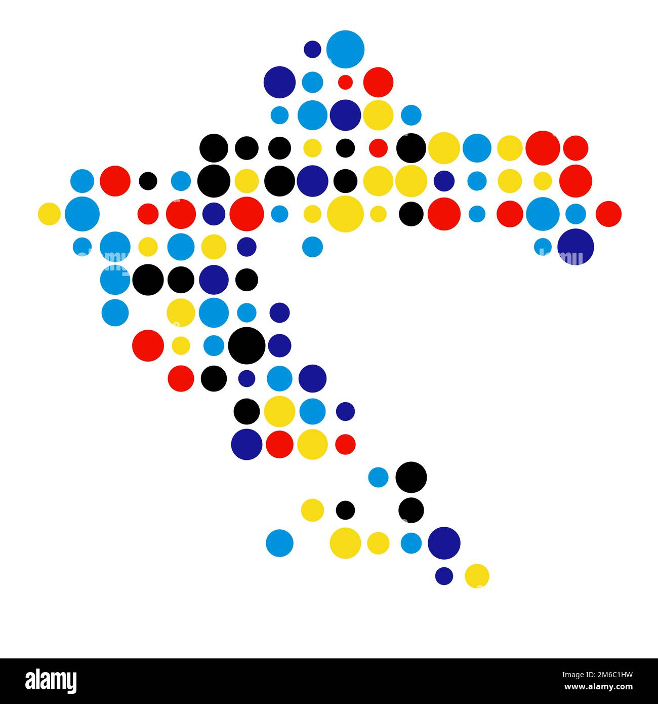 Croatia Map Silhouette Pixelated generative pattern illustration Stock ...