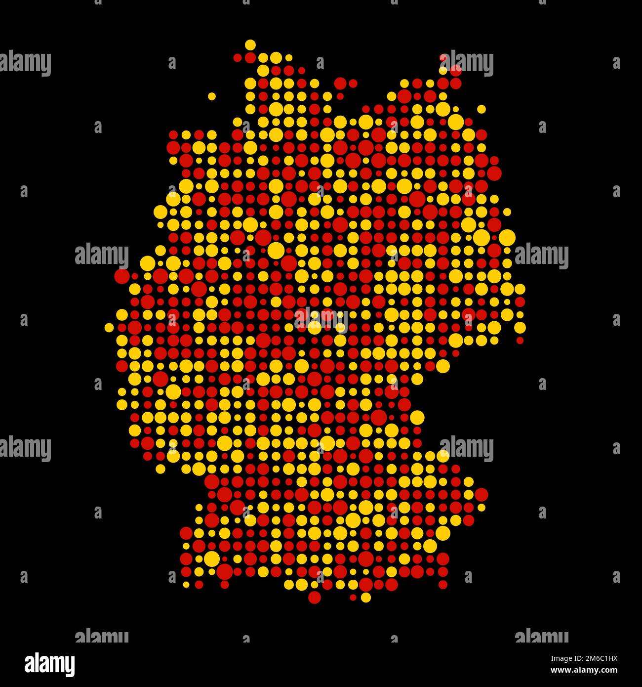 Germany Map Silhouette Pixelated generative pattern illustration Stock ...