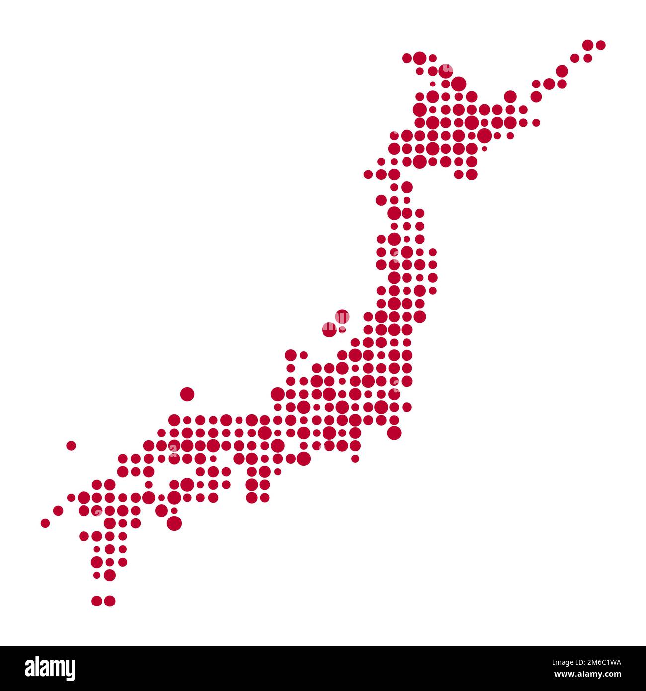 Japan Map Silhouette Pixelated generative pattern illustration Stock ...