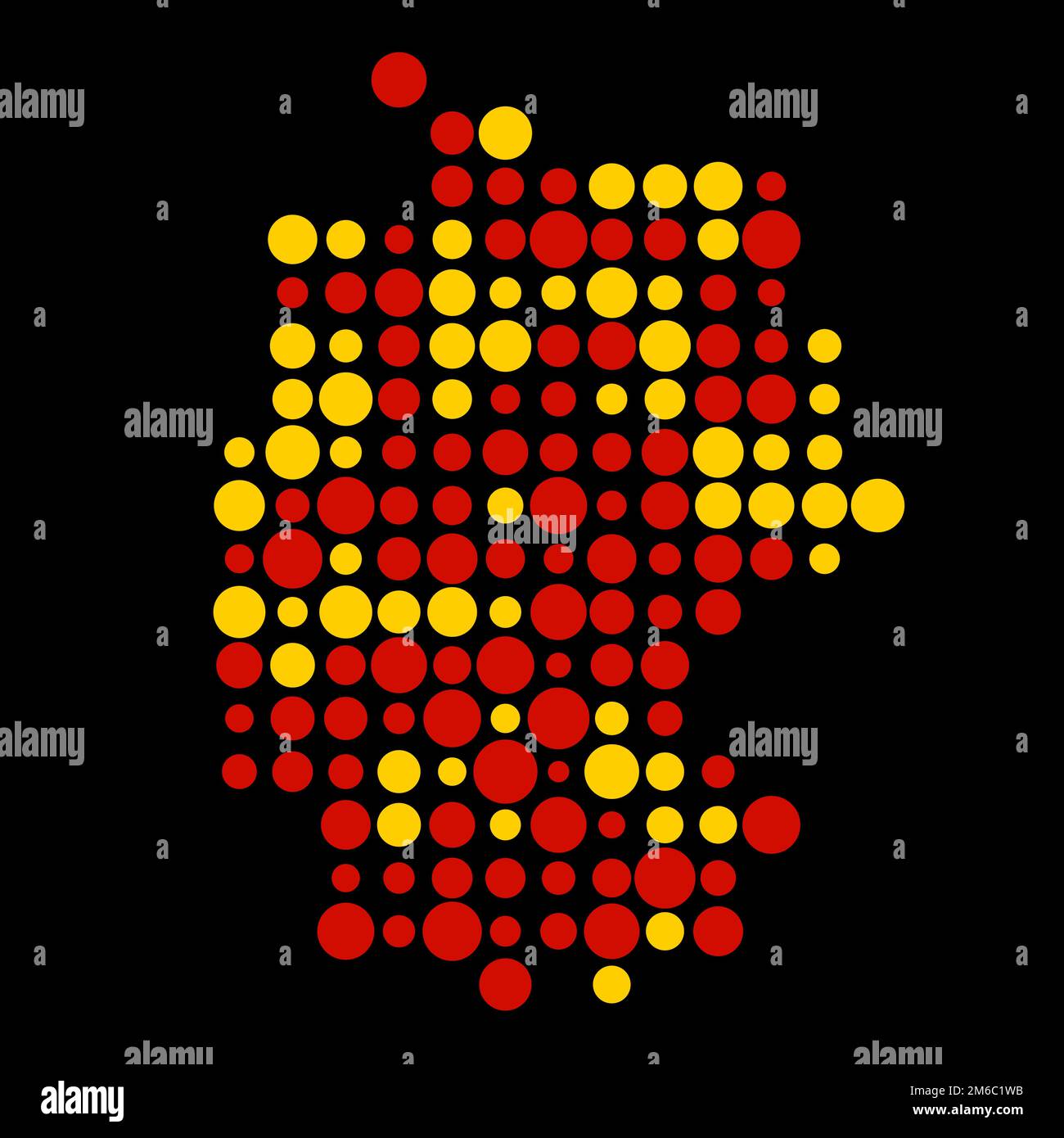 Germany Map Silhouette Pixelated generative pattern illustration Stock ...