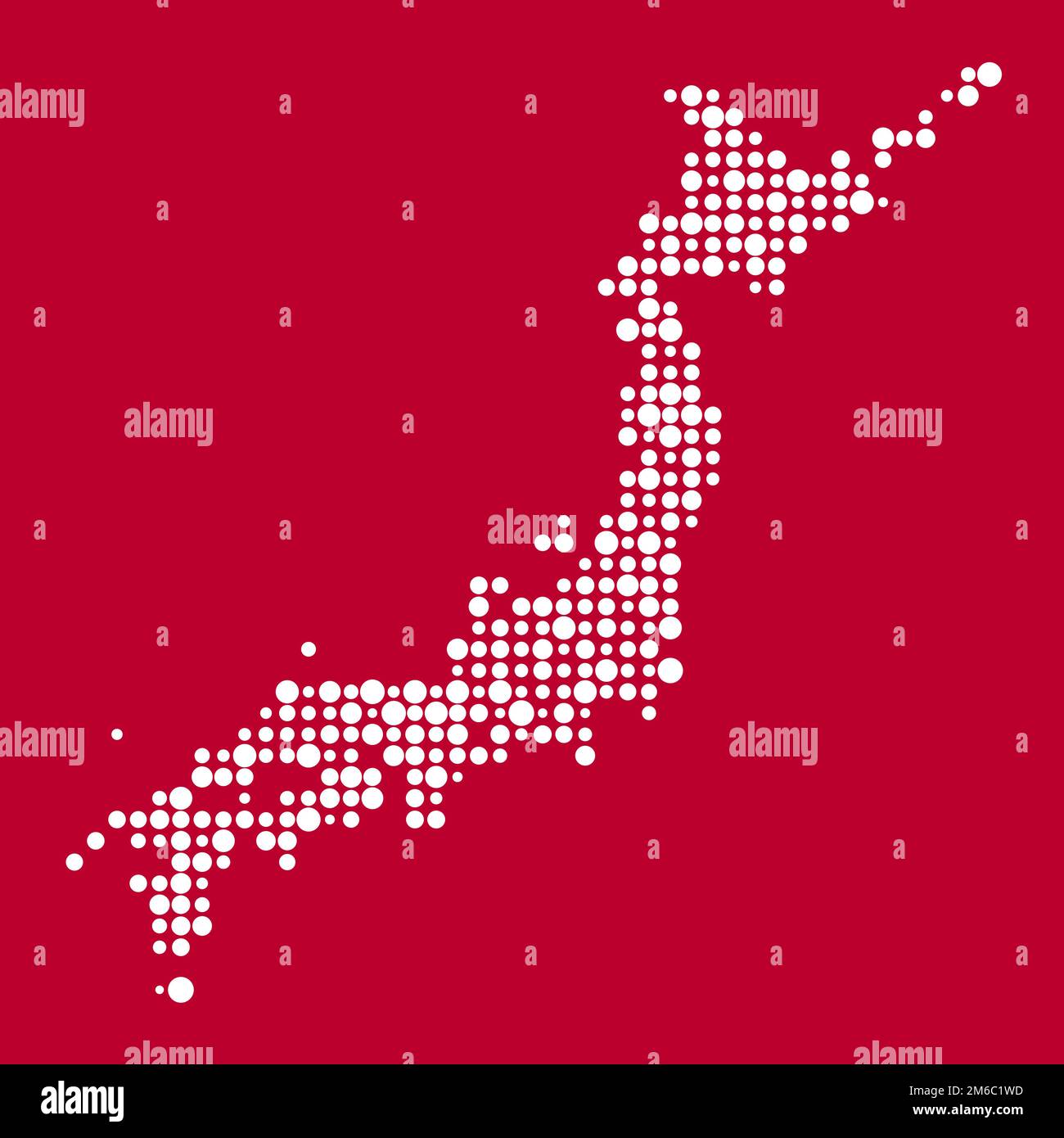 Japan Map Silhouette Pixelated generative pattern illustration Stock ...