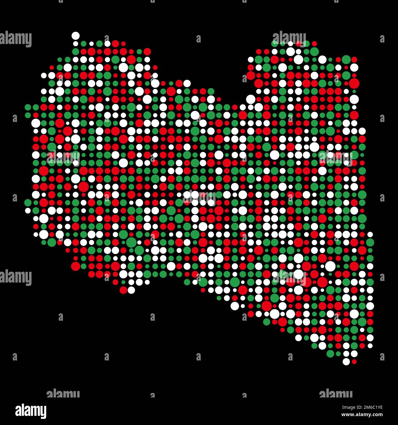 Libya Map Silhouette Pixelated generative pattern illustration Stock ...