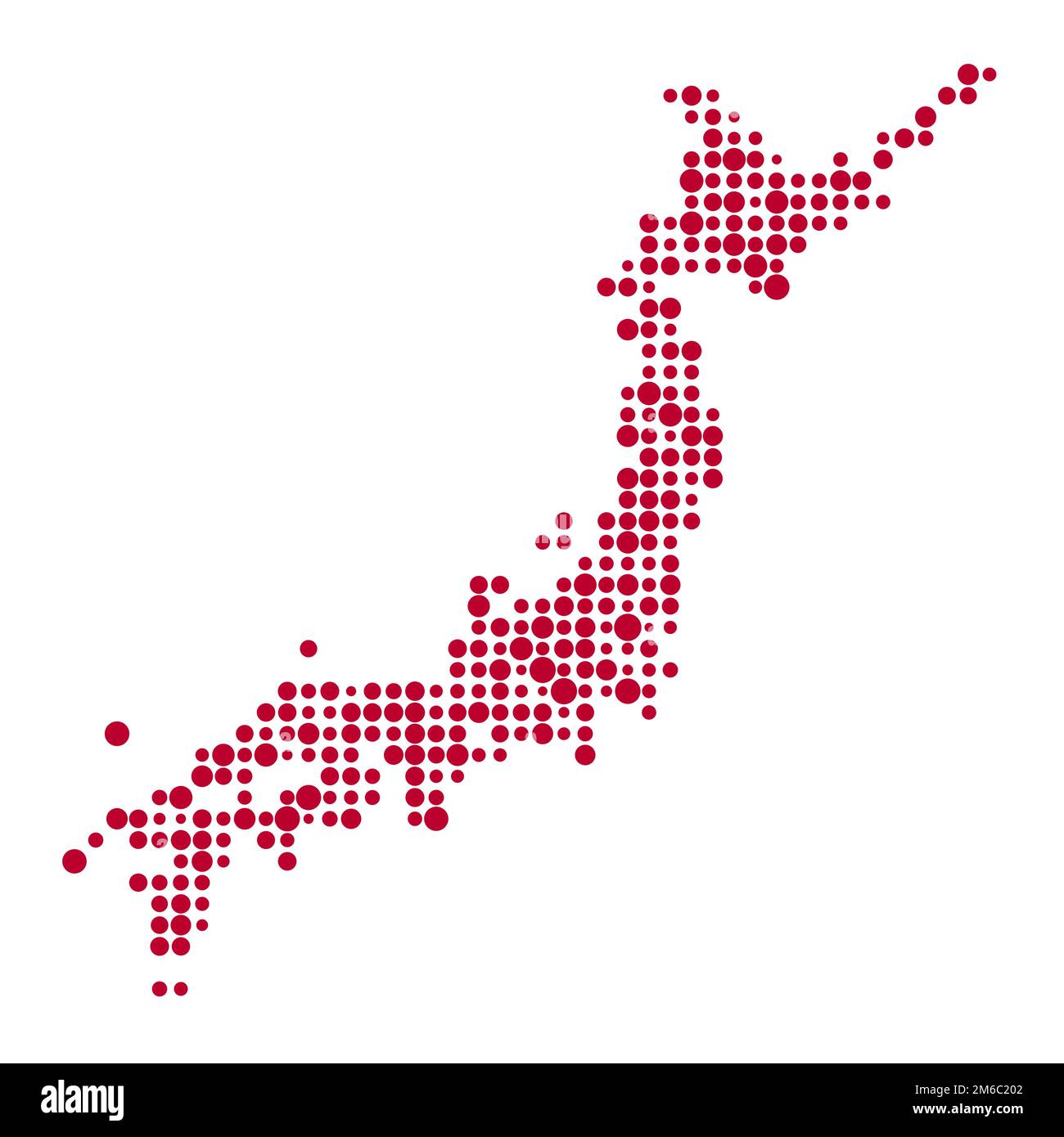 Japan Map Silhouette Pixelated generative pattern illustration Stock ...