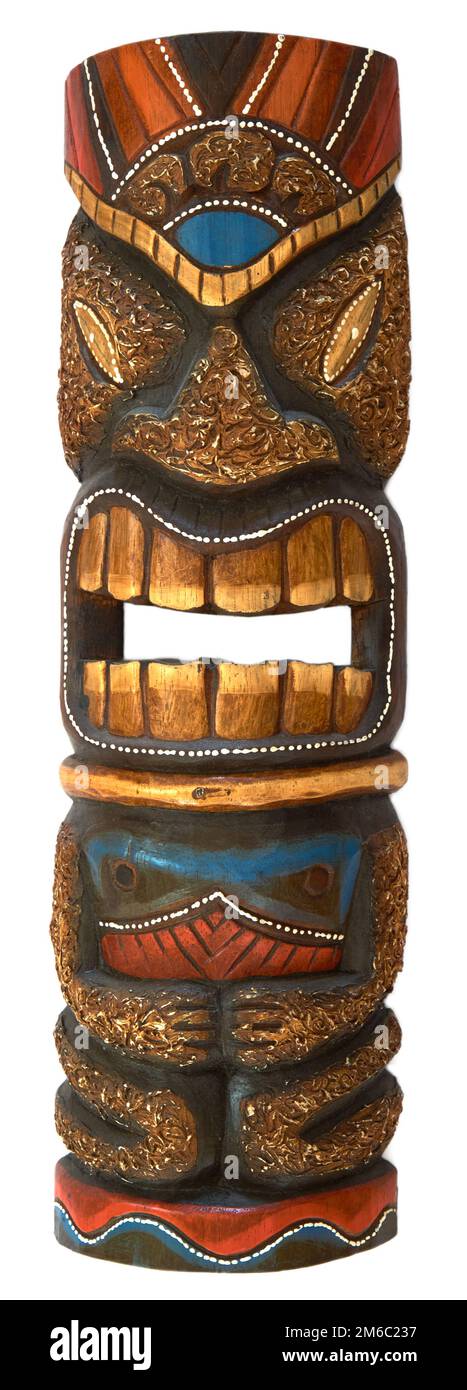 Wooden mask for home decoration - voodoo mask Stock Photo - Alamy