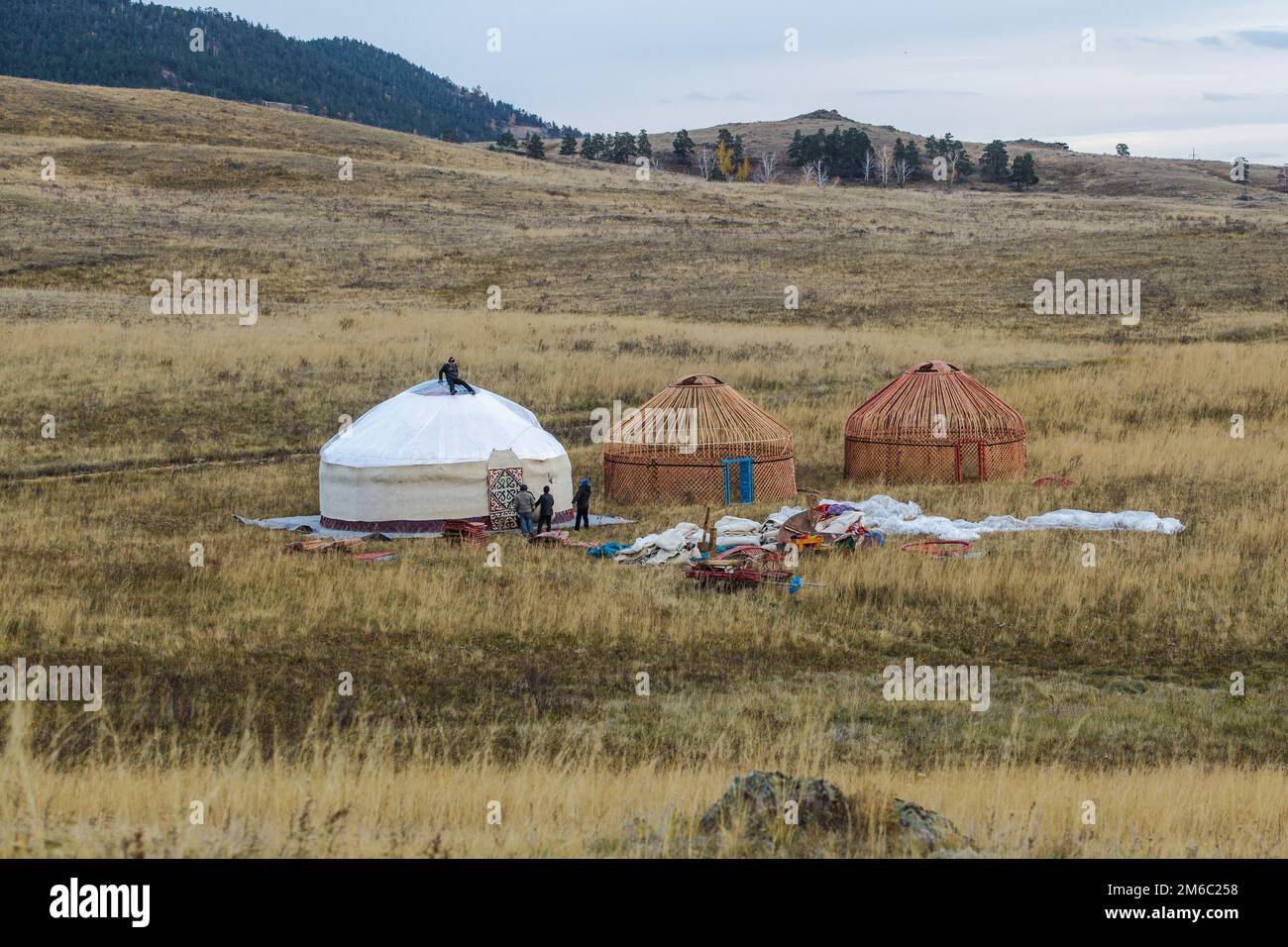 White Yurt - Nomad's tent is the national dwelling of Kazakhstan people ...