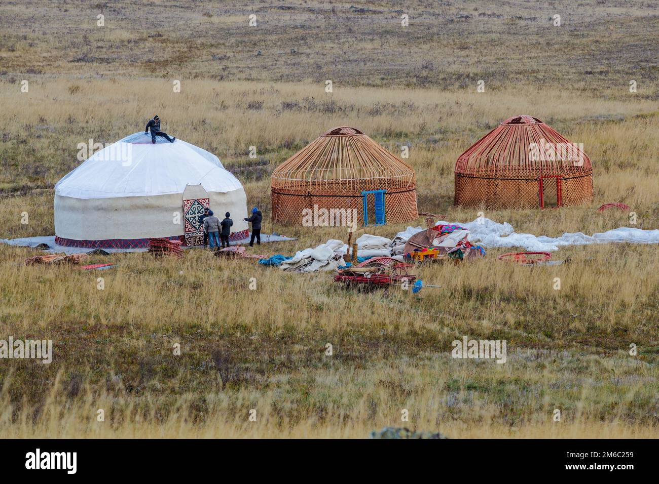 White Yurt - Nomad's tent is the national dwelling of Kazakhstan people ...
