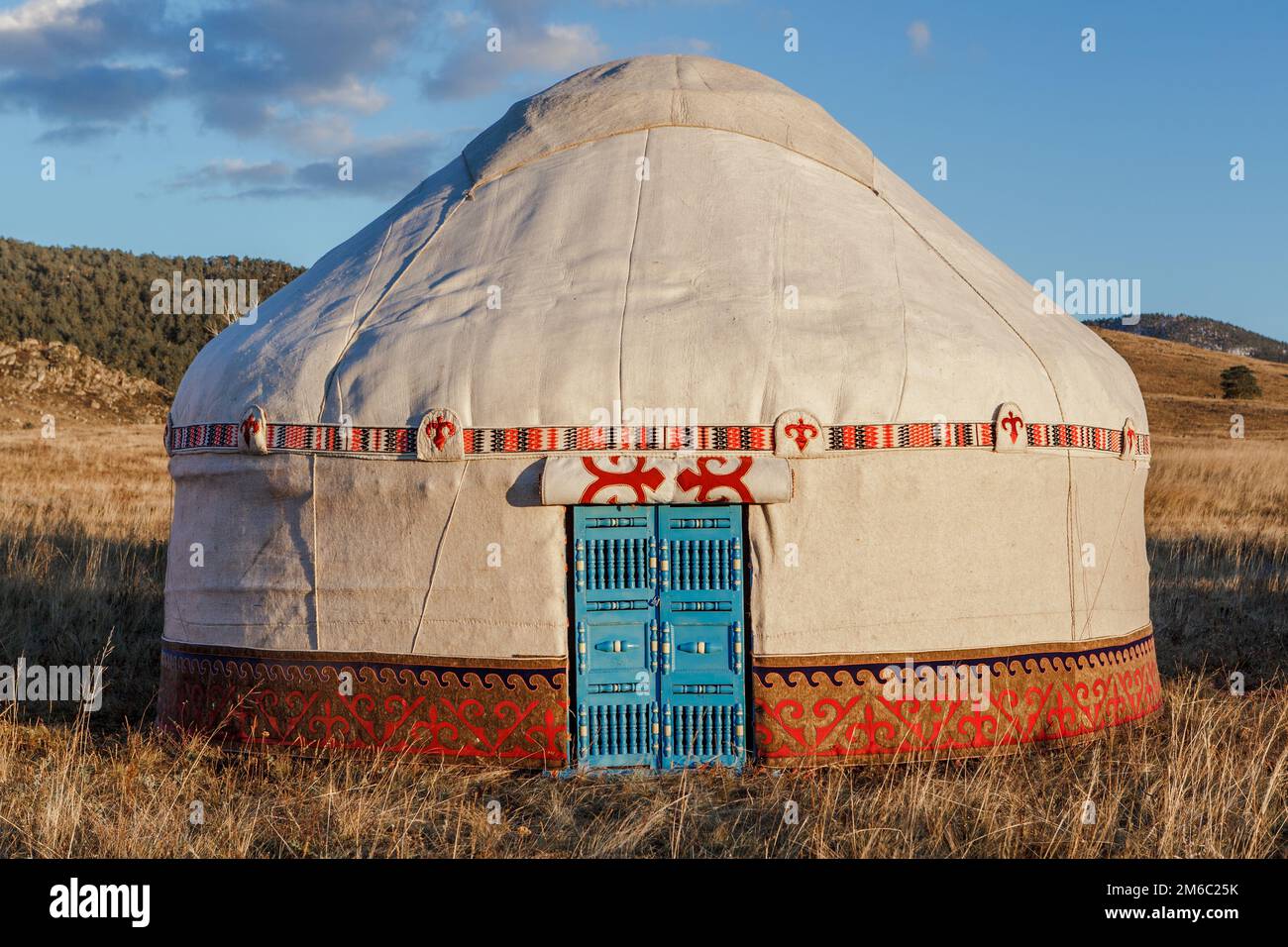 White Yurt - Nomad's tent is the national dwelling of Kazakhstan people ...