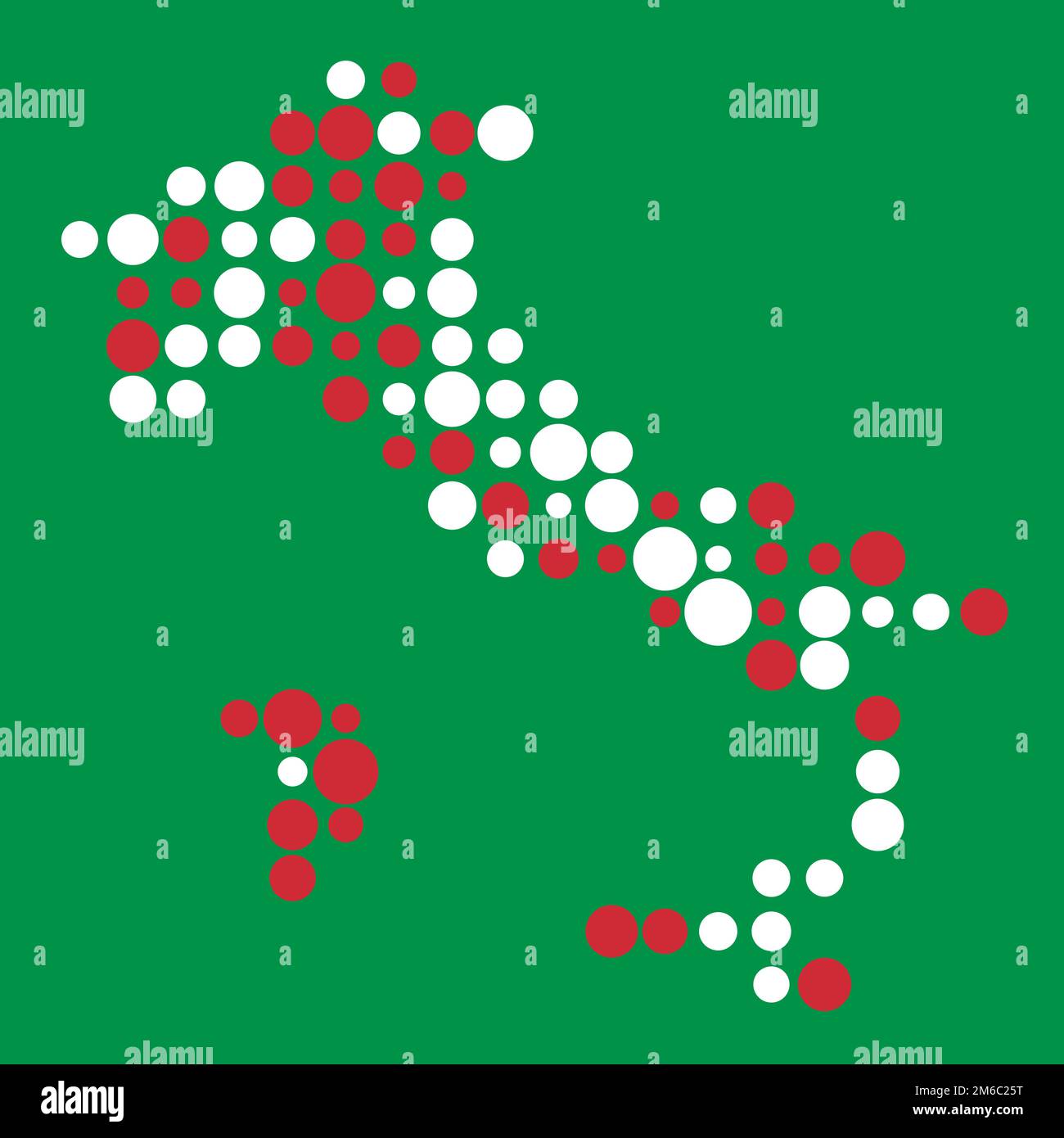 Italy Map Silhouette Pixelated generative pattern illustration Stock ...