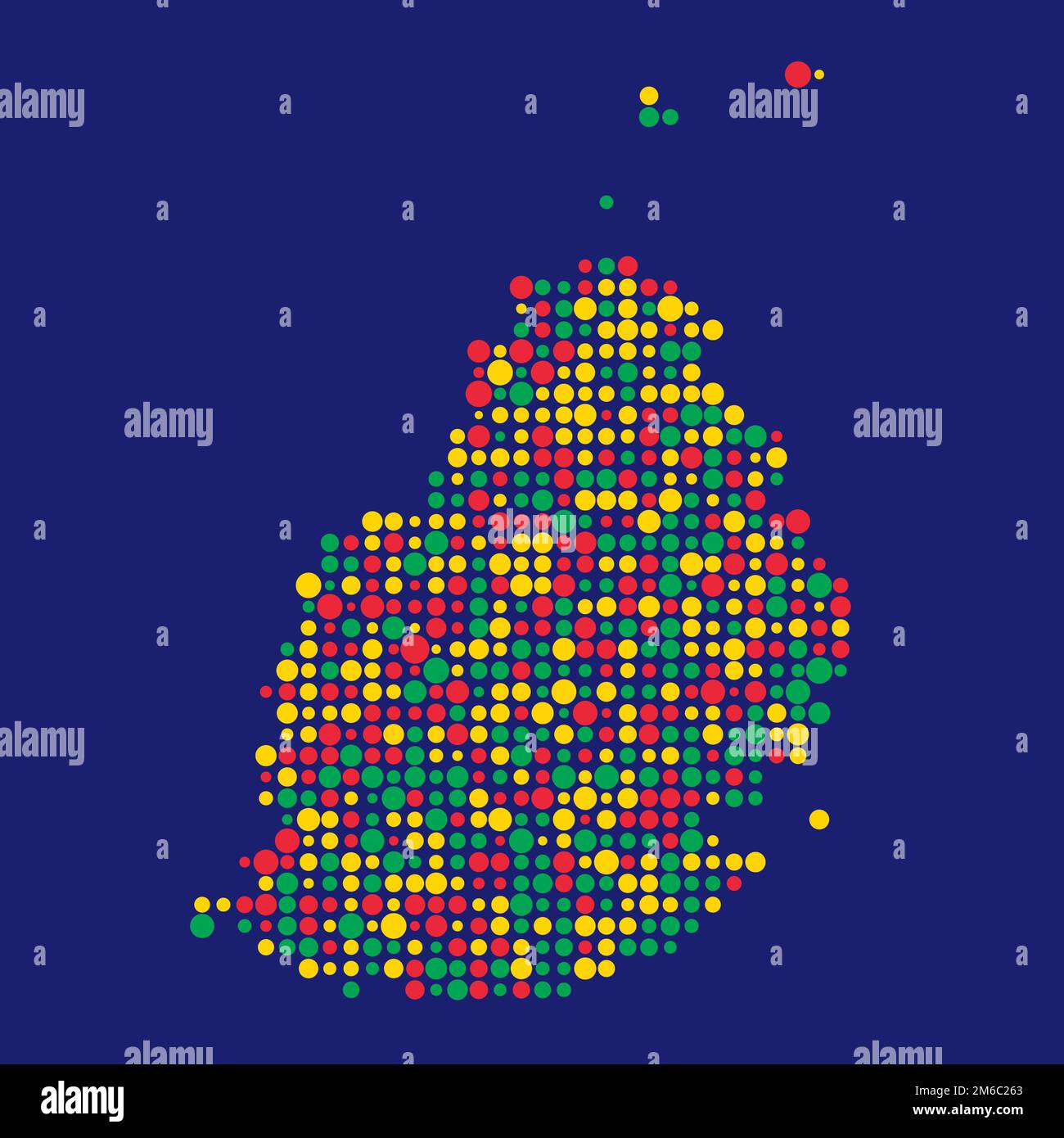 Mauritius Map Silhouette Pixelated generative pattern illustration ...