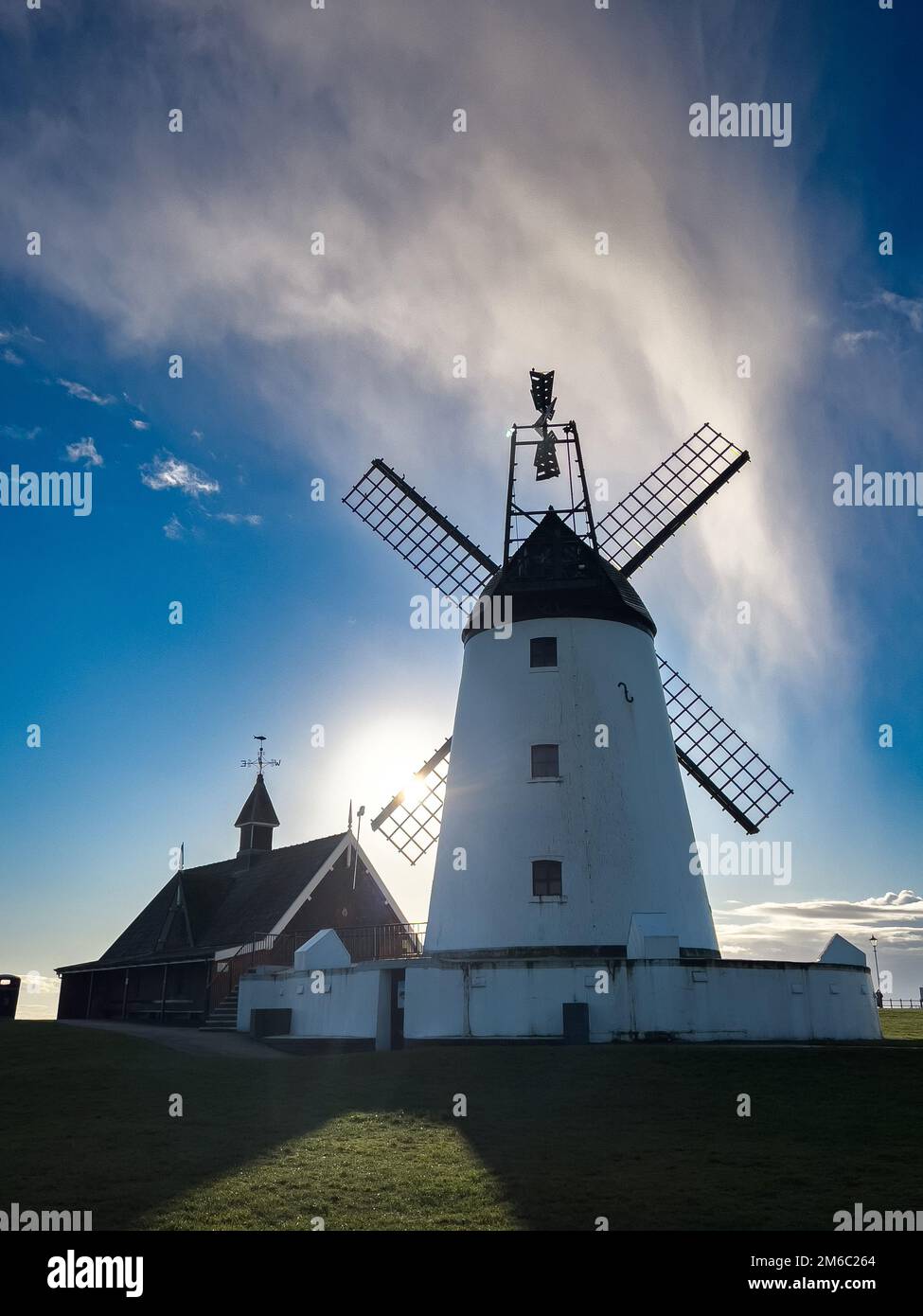 Lytham Windmill and clouds Stock Photo - Alamy