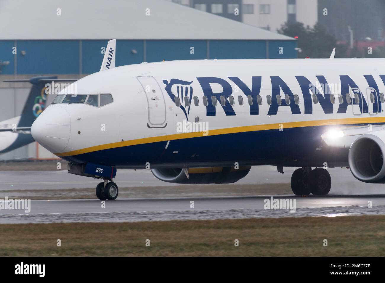 Low cost airline Ryanair aircraft Boeing 737-800 in Gdansk, Poland ...