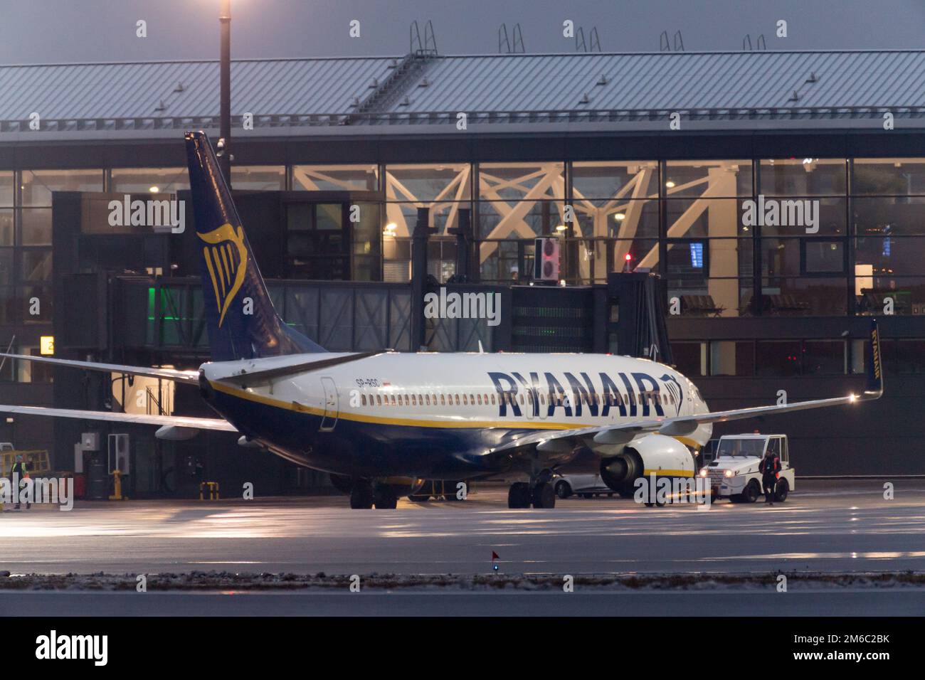 Low cost airline Ryanair aircraft Boeing 737-800 in Gdansk, Poland ...