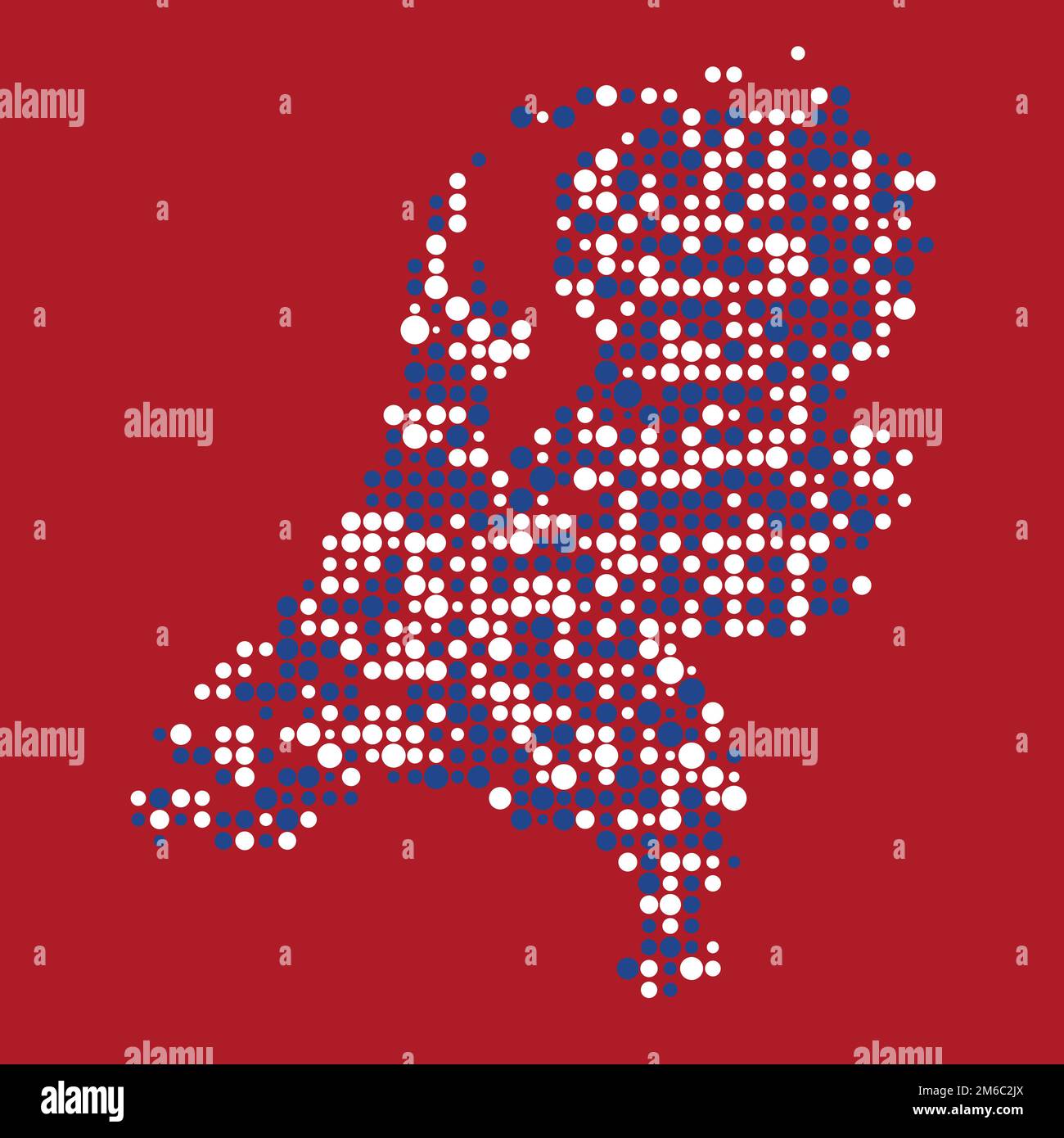 Netherlands Map Silhouette Pixelated generative pattern illustration ...