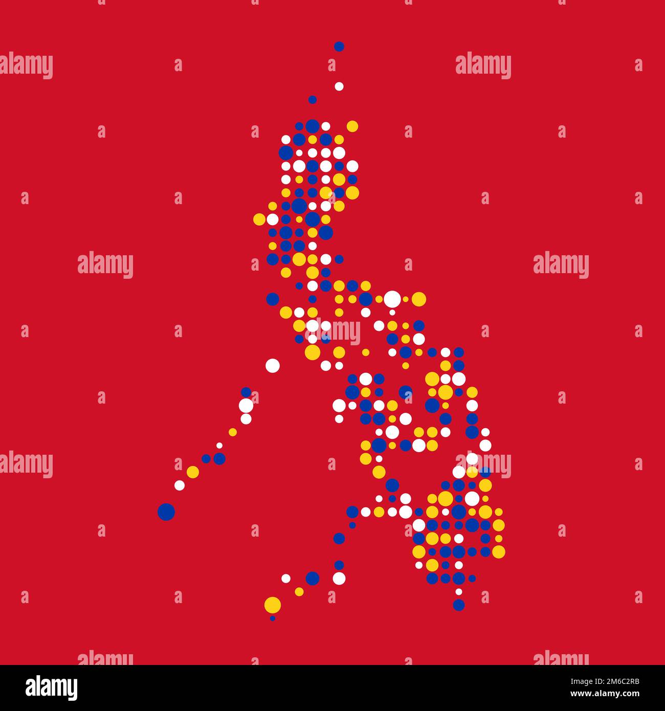 Philippines Map Silhouette Pixelated generative pattern illustration ...