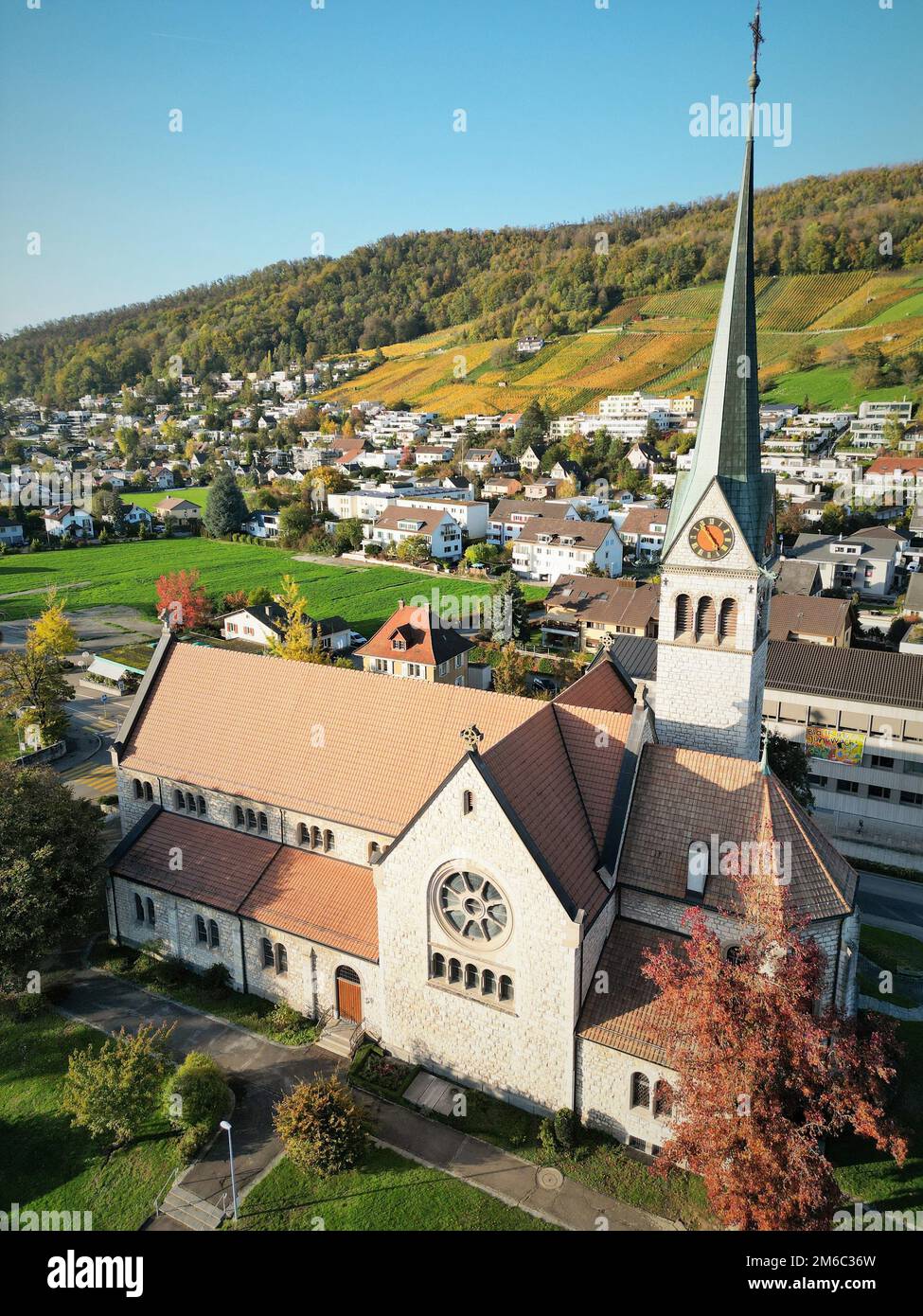 A beautiful closeup of the St Sebastian church in Wettingen Stock Photo ...