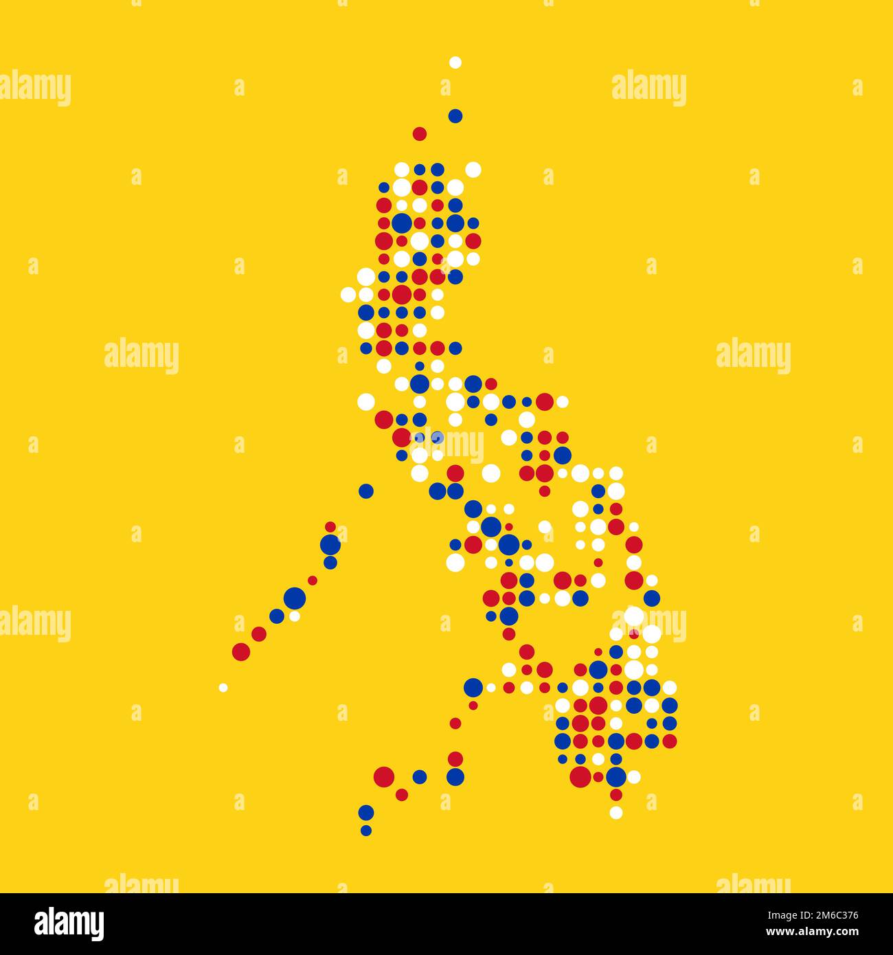 Philippines Map Silhouette Pixelated generative pattern illustration ...