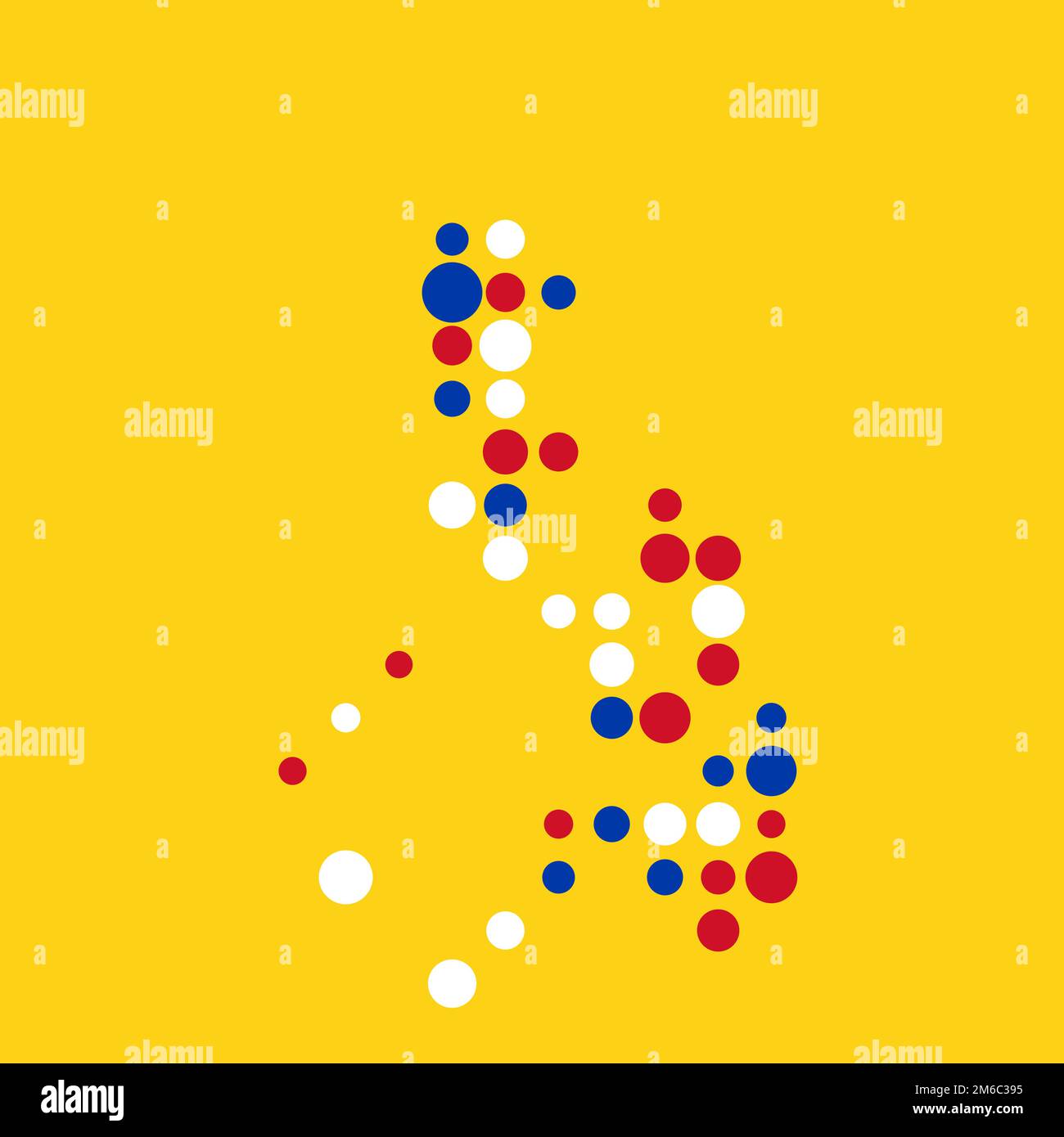 Philippines Map Silhouette Pixelated generative pattern illustration ...