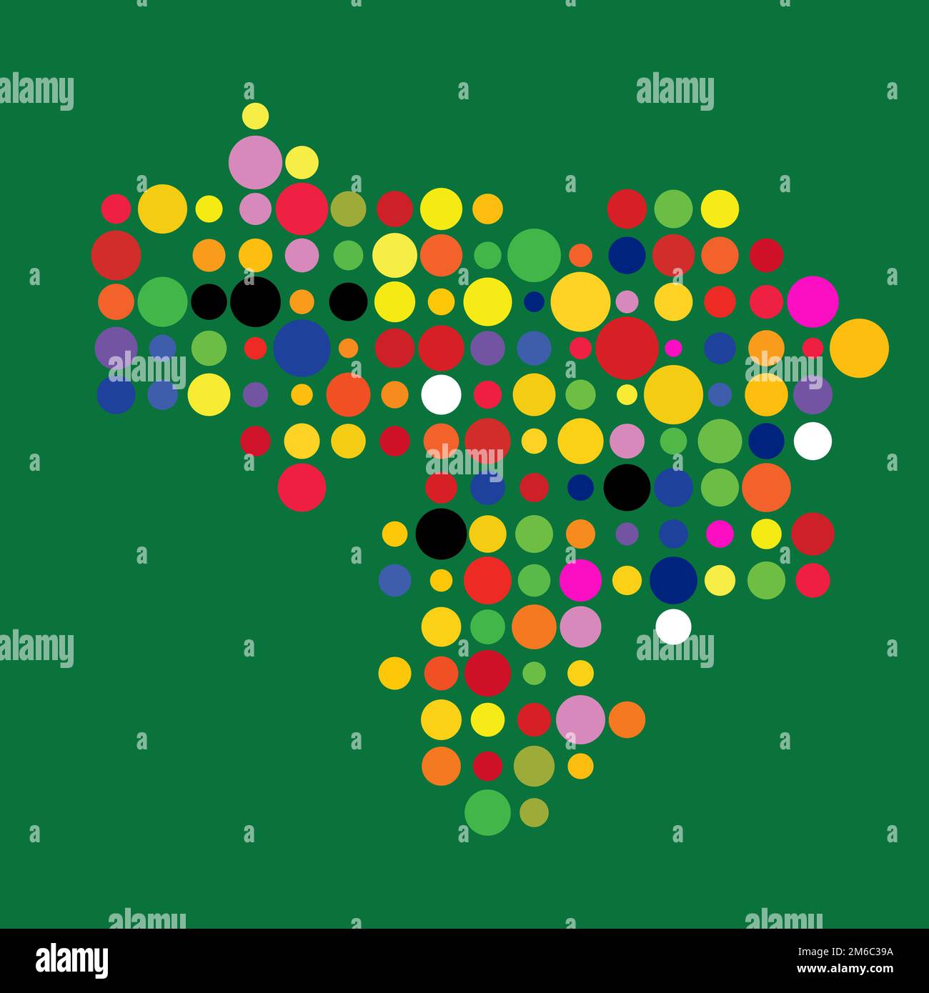 Venezuela Map Silhouette Pixelated generative pattern illustration ...