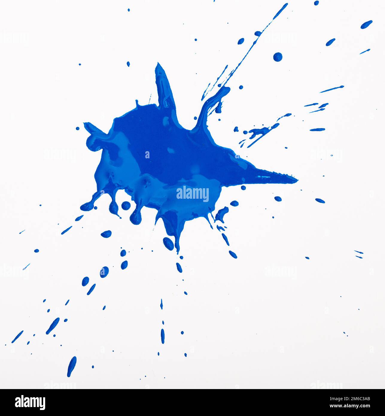 Blue blot with splashes Stock Photo - Alamy