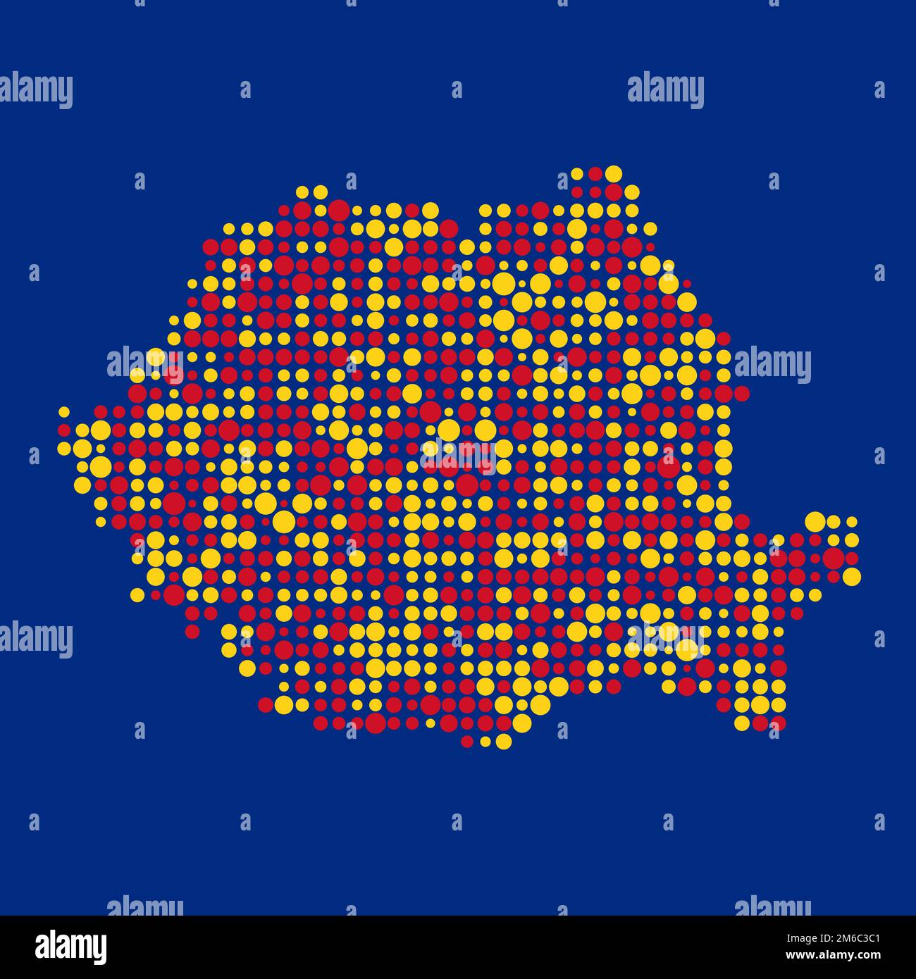 Romania Map Silhouette Pixelated generative pattern illustration Stock ...