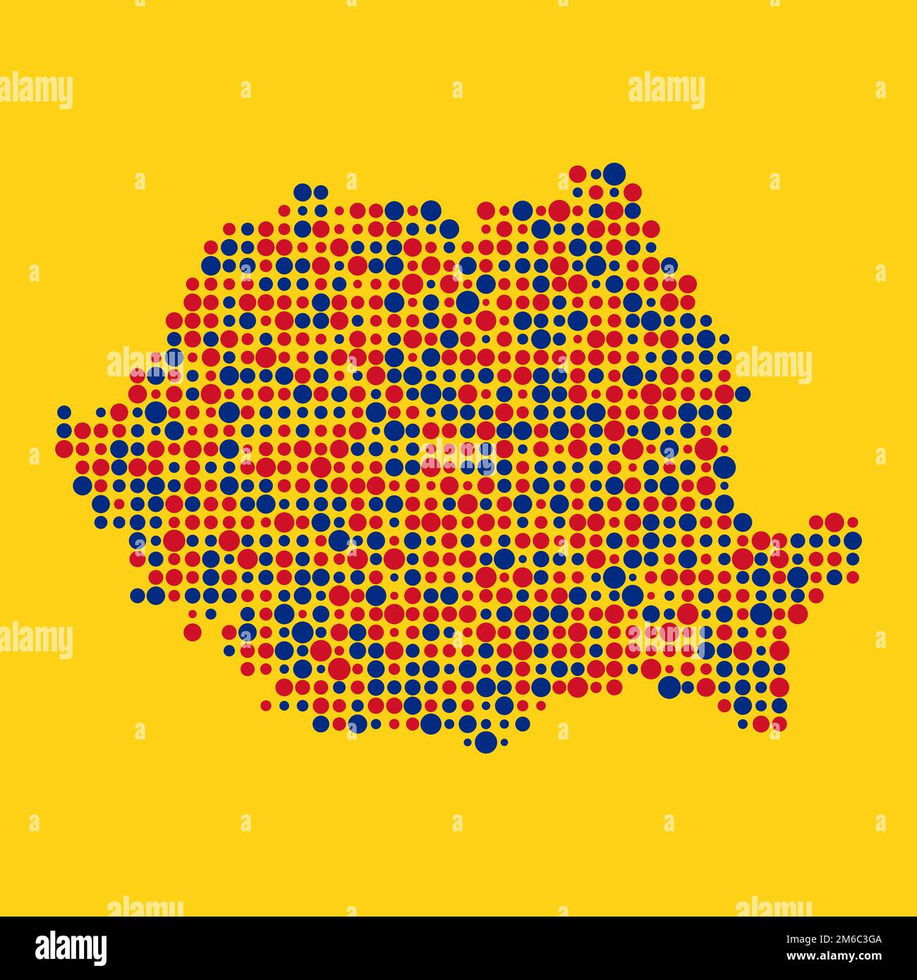 Romania Map Silhouette Pixelated generative pattern illustration Stock ...
