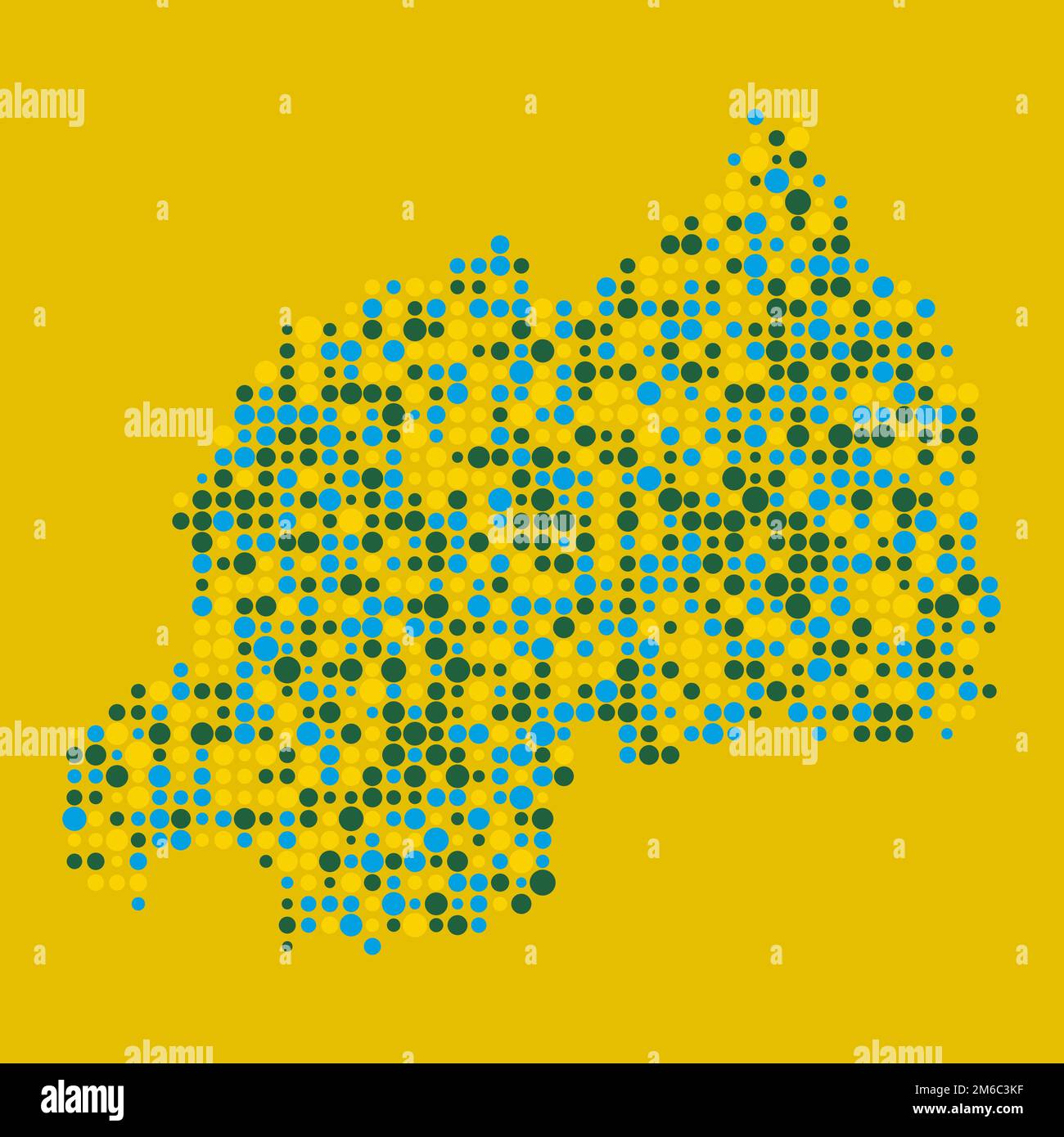 Rwanda Map Silhouette Pixelated generative pattern illustration Stock ...