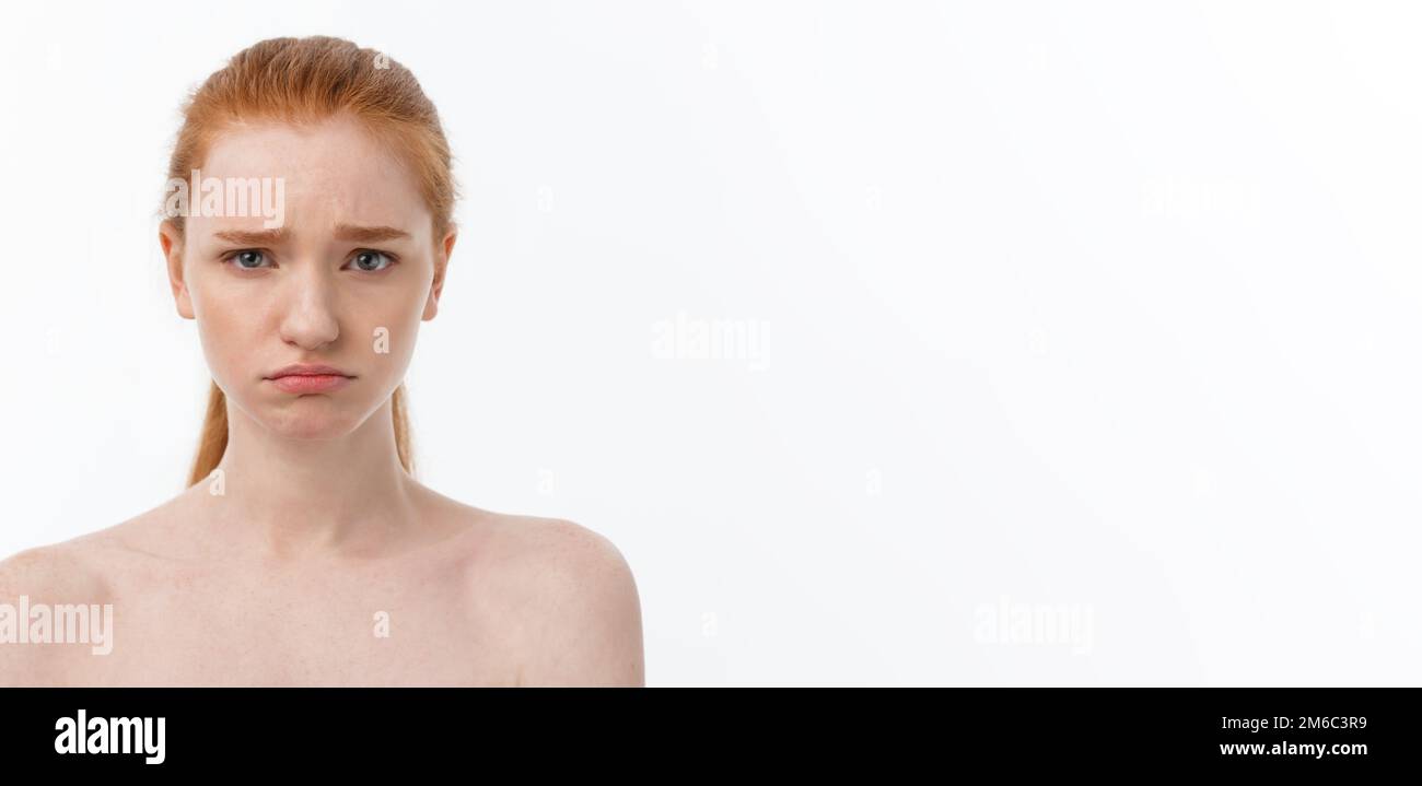 Portrait sad serious young woman with disappointed facial expression ...