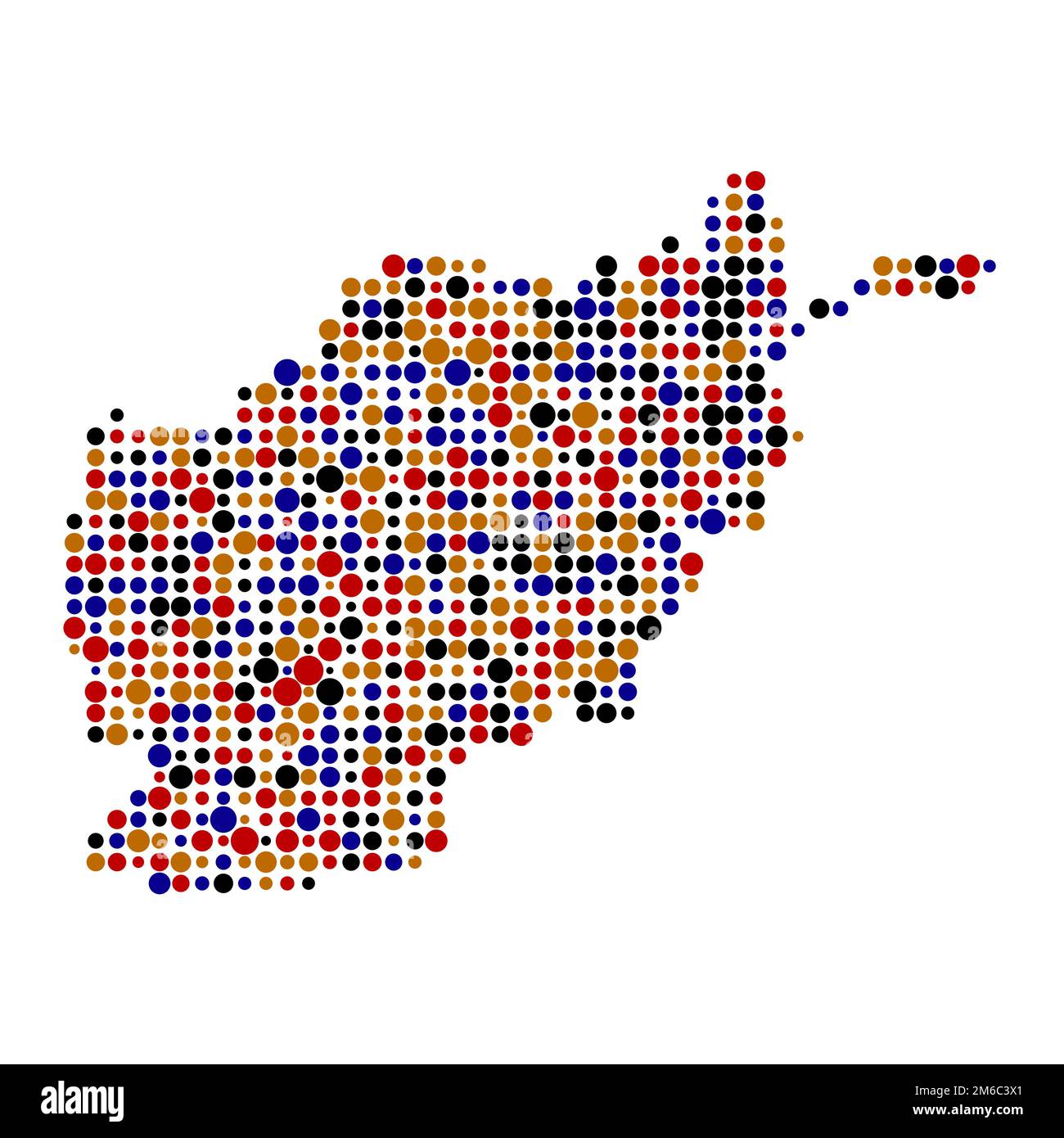 Afghanistan Map Silhouette Pixelated generative pattern illustration ...