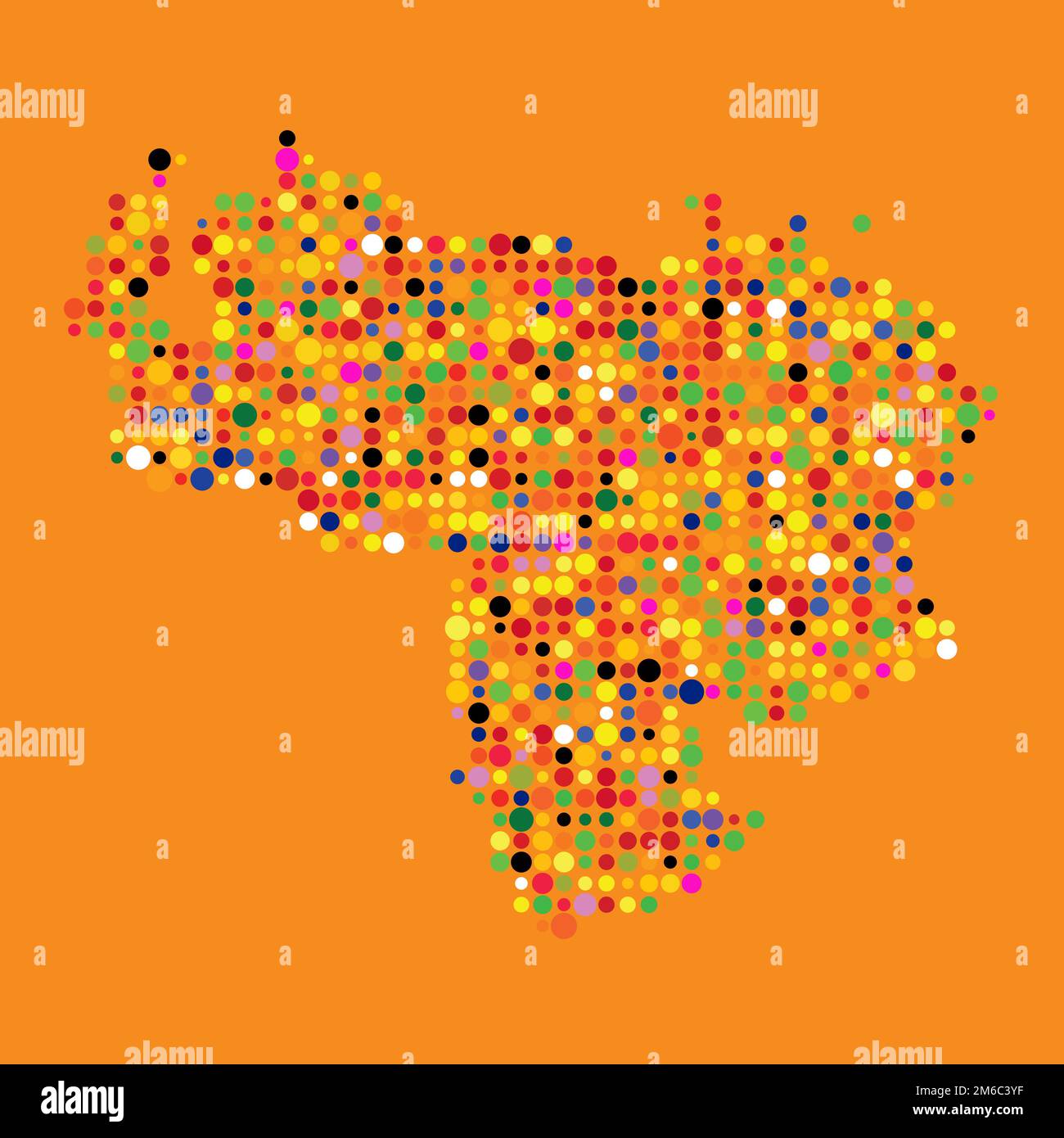 Venezuela Map Silhouette Pixelated generative pattern illustration ...