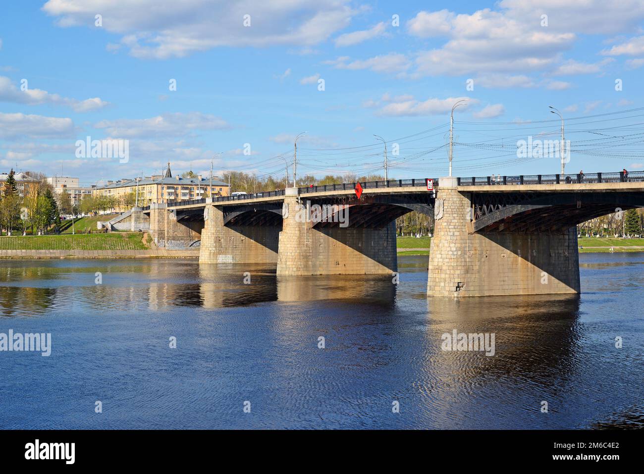 View of New Volga Bridge in Tver, Russia Stock Photo - Alamy