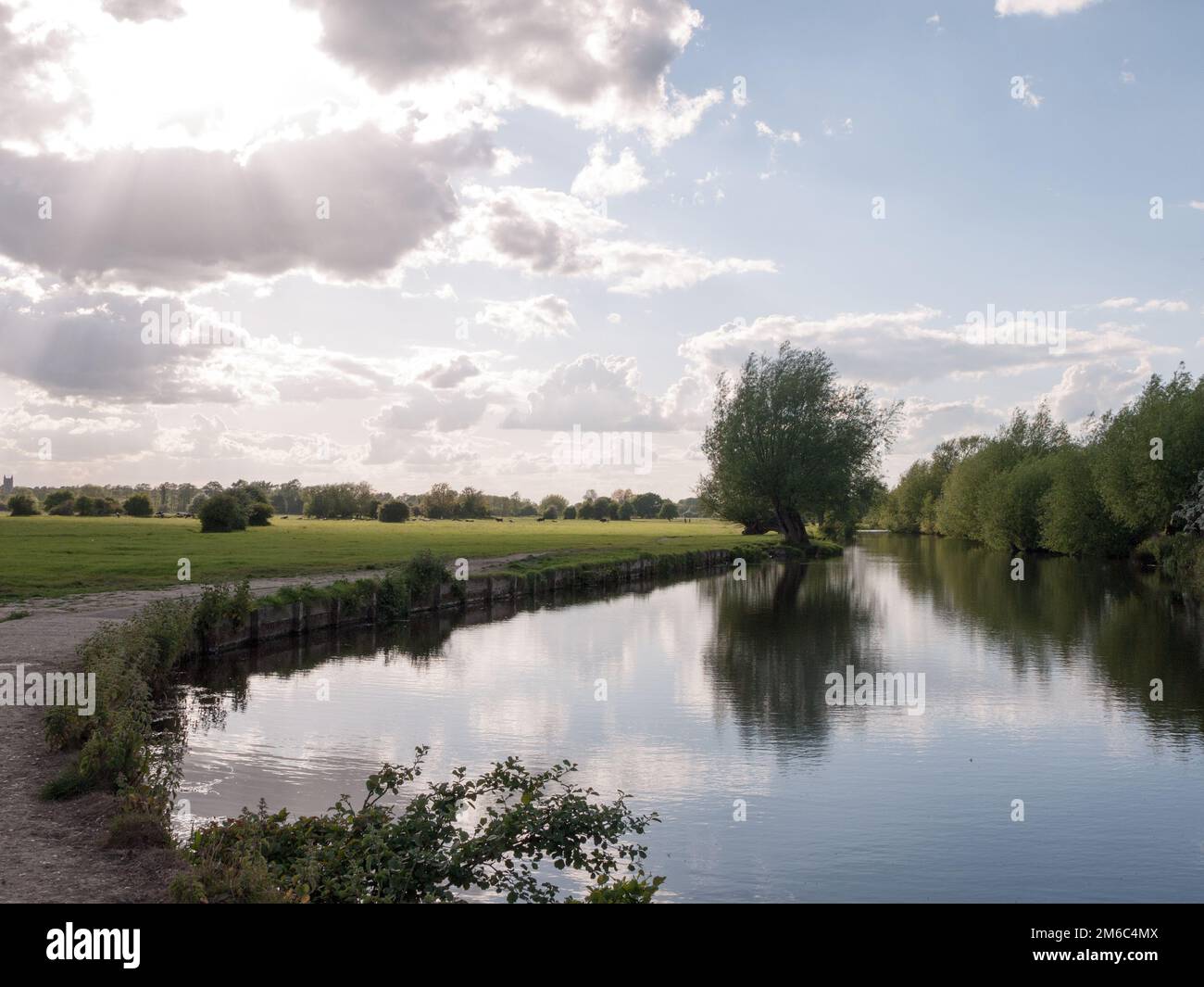 A riverside open scene outside in the country in essex england uk with ...