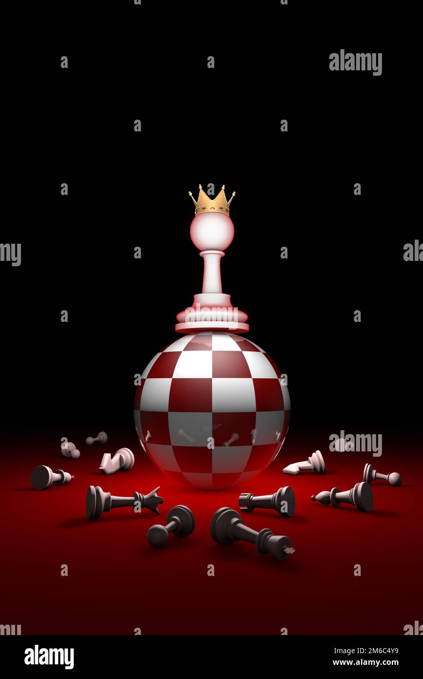 The strongest figure (chess metaphor). 3D render illustration. Free ...