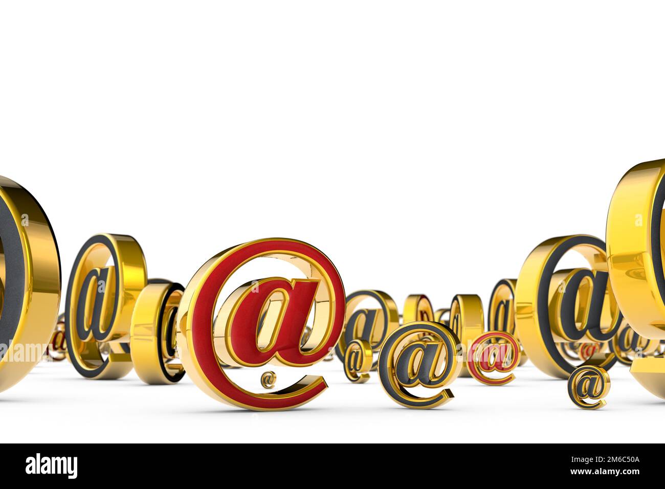 Overview of Internet messages (@). A lot of spam (email gray symbols ...