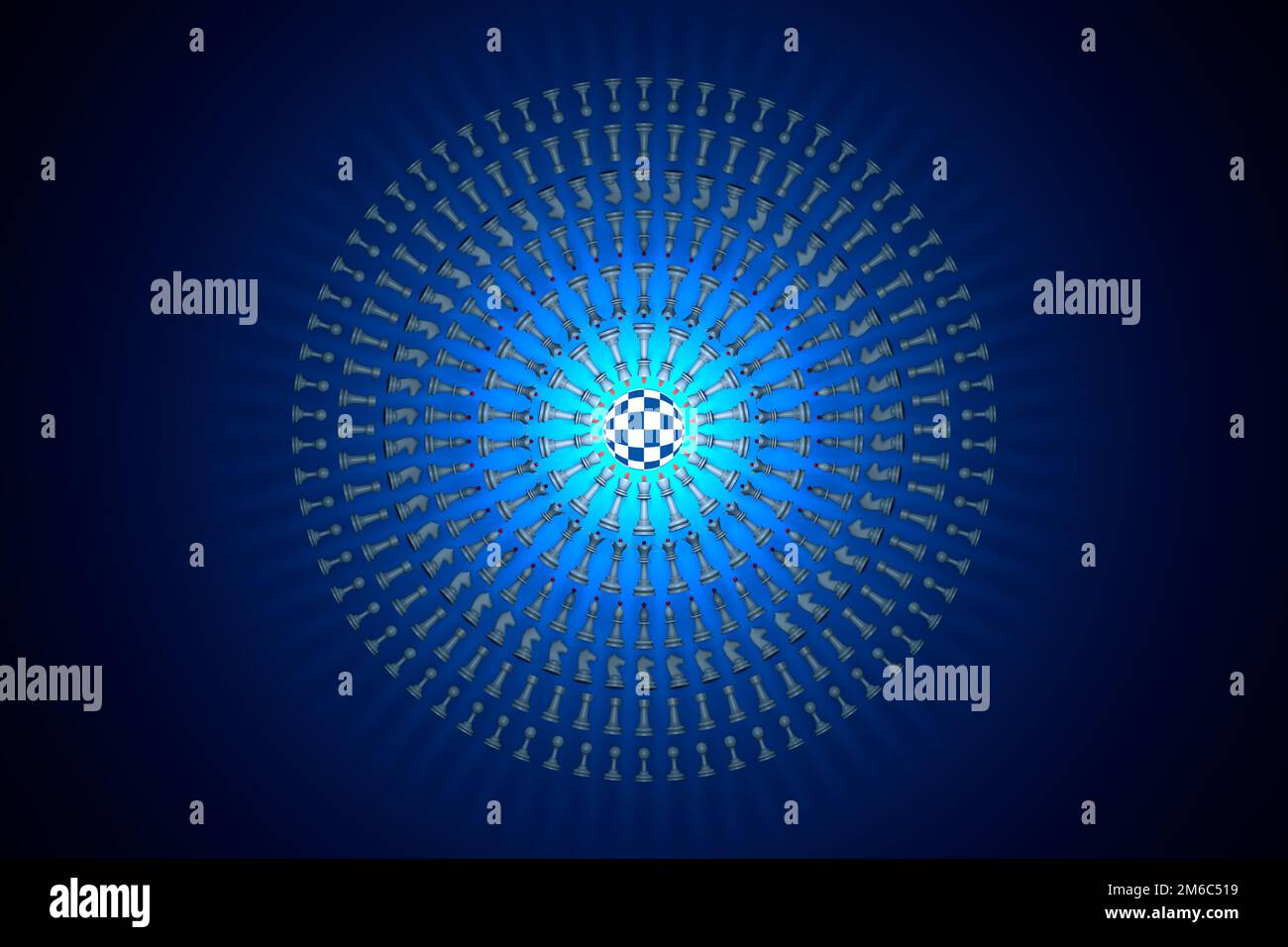 Chess matrix (metaphor). Hi-tech ornament. 3D render illustration Stock ...