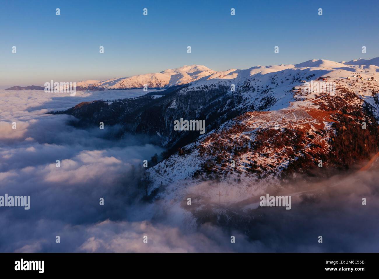Aerial top view caucasian mountain hi-res stock photography and images ...