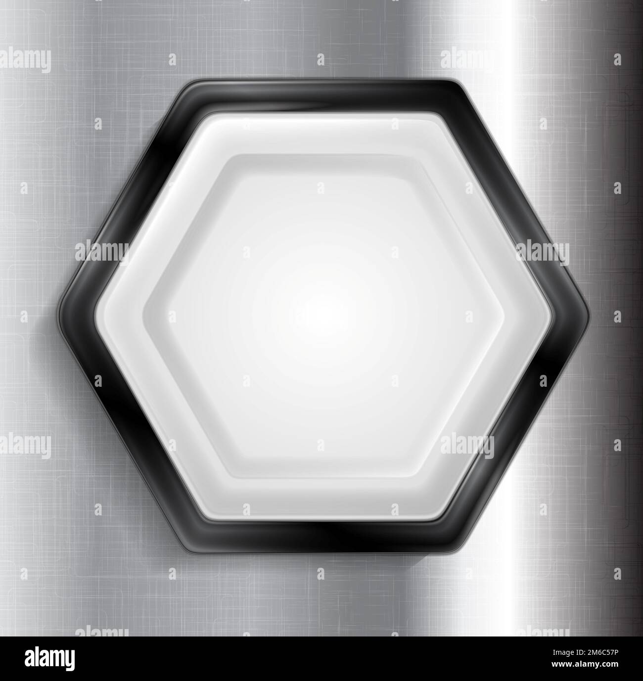 Abstract metallic hexagon label Stock Photo - Alamy