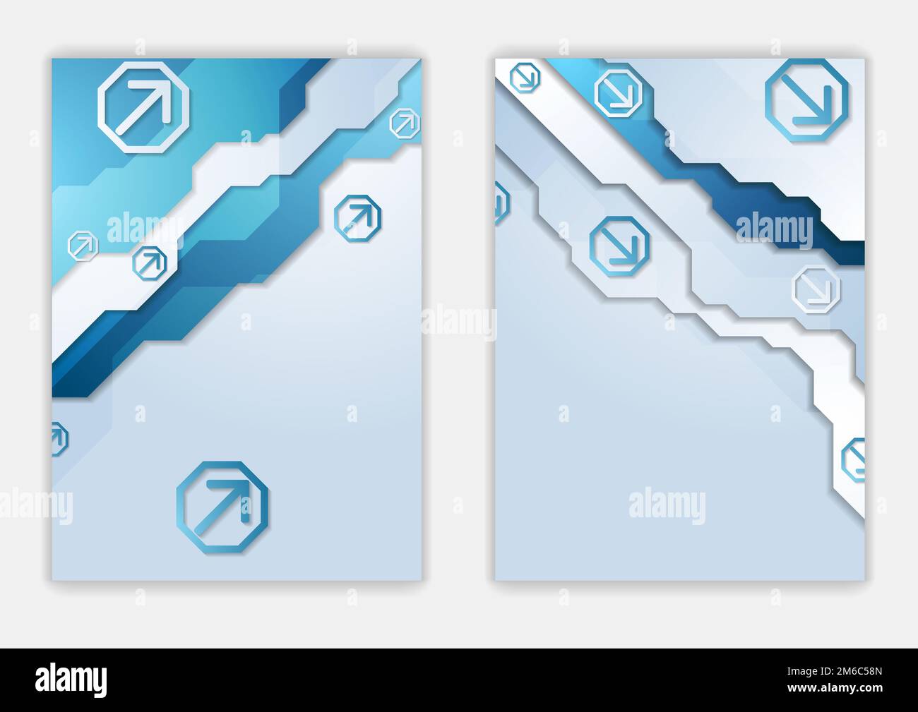 Blue arrow brochure design hi-res stock photography and images - Alamy