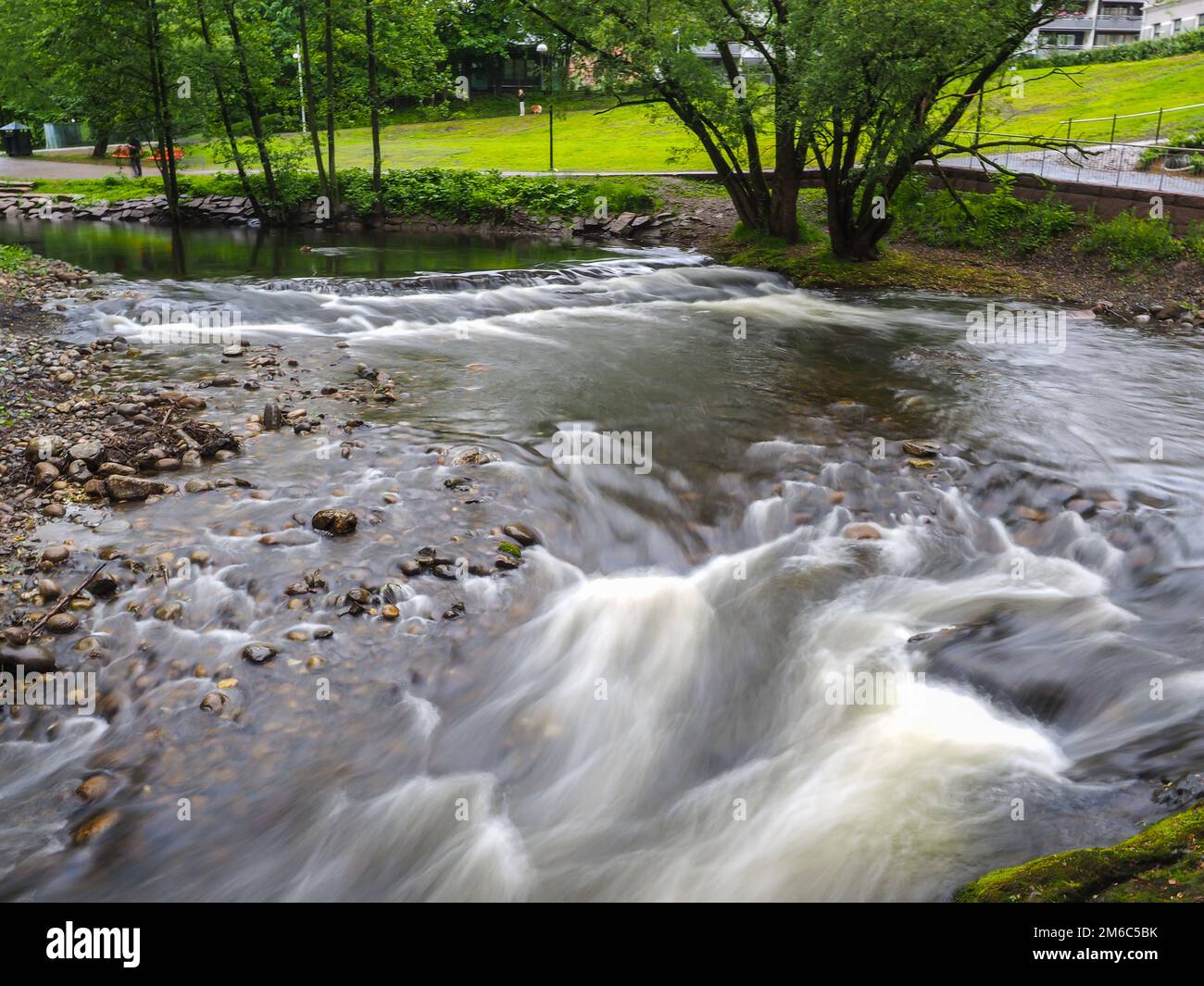 Strong current in river passing rocks, long exposure Stock Photo - Alamy