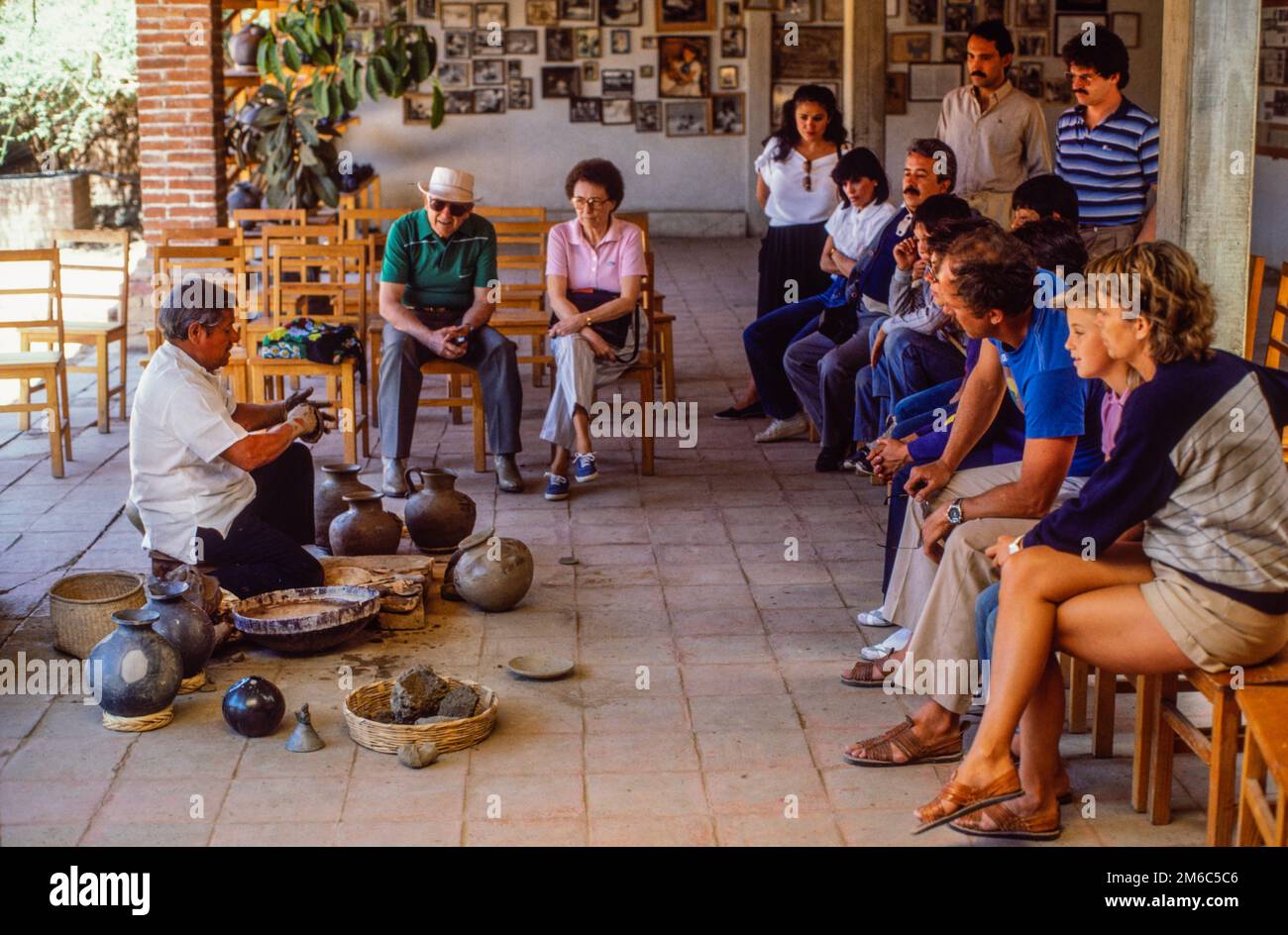 Dona Rosa's son making pottery in San Bartolo Coyotepec Mexico Stock ...
