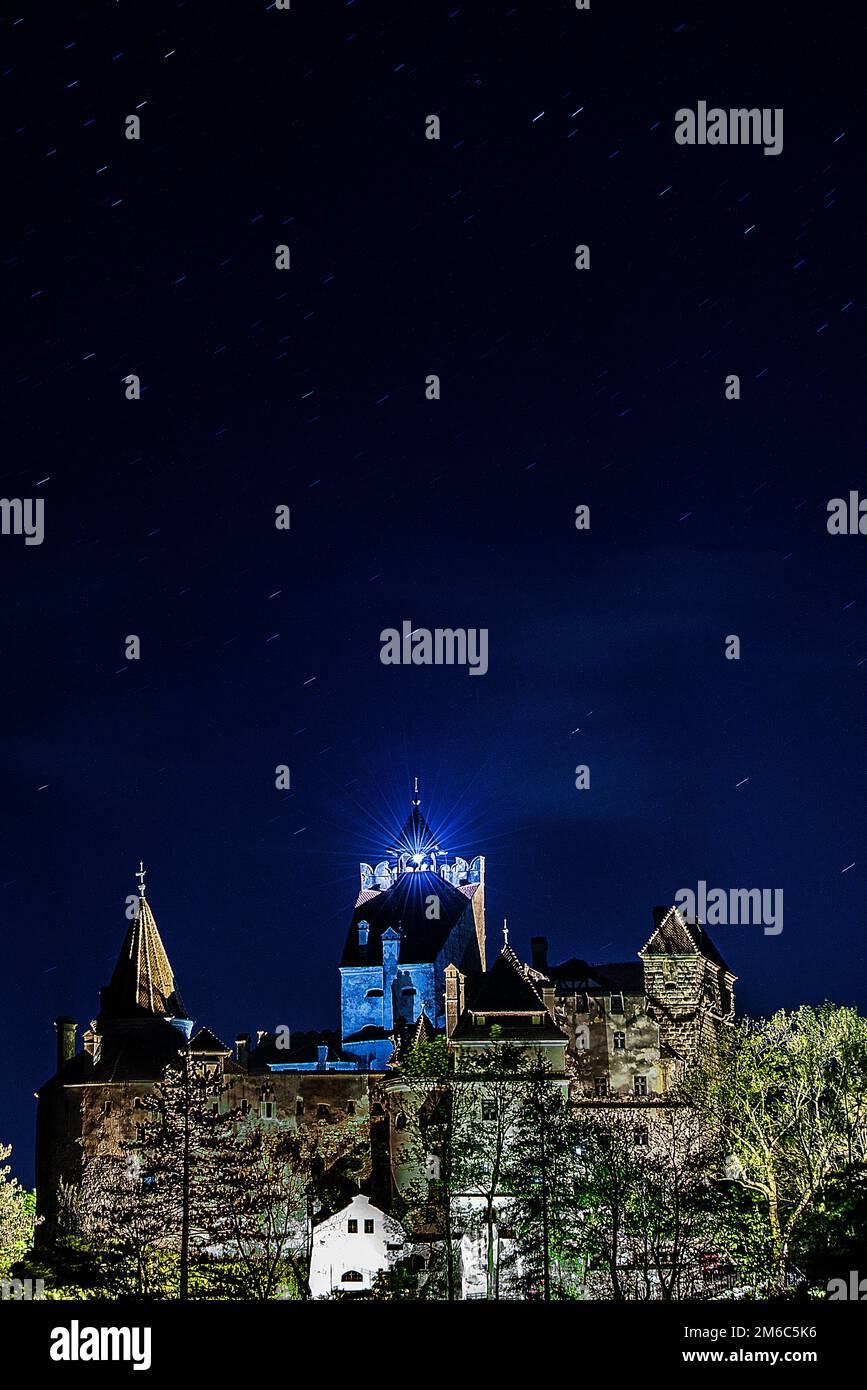 Night image of Bran Castle in Transylvania, Romania Stock Photo - Alamy