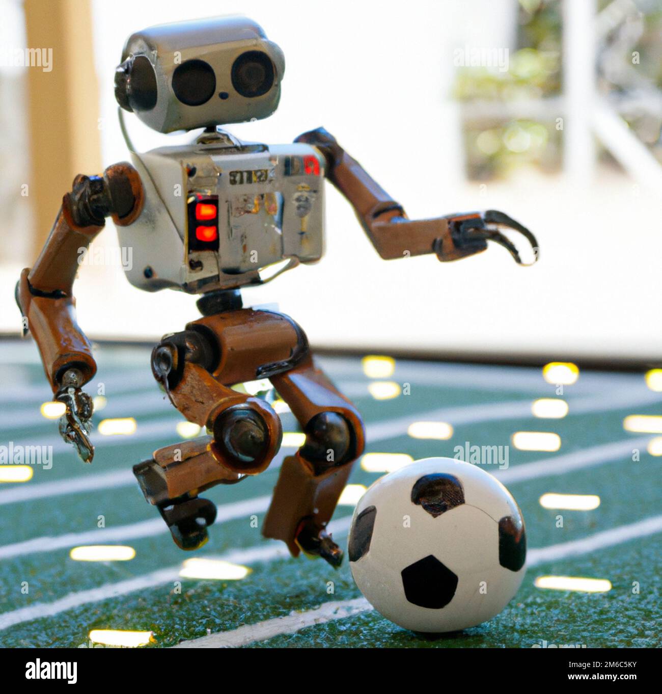 humanoid robot playing football Stock Photo - Alamy