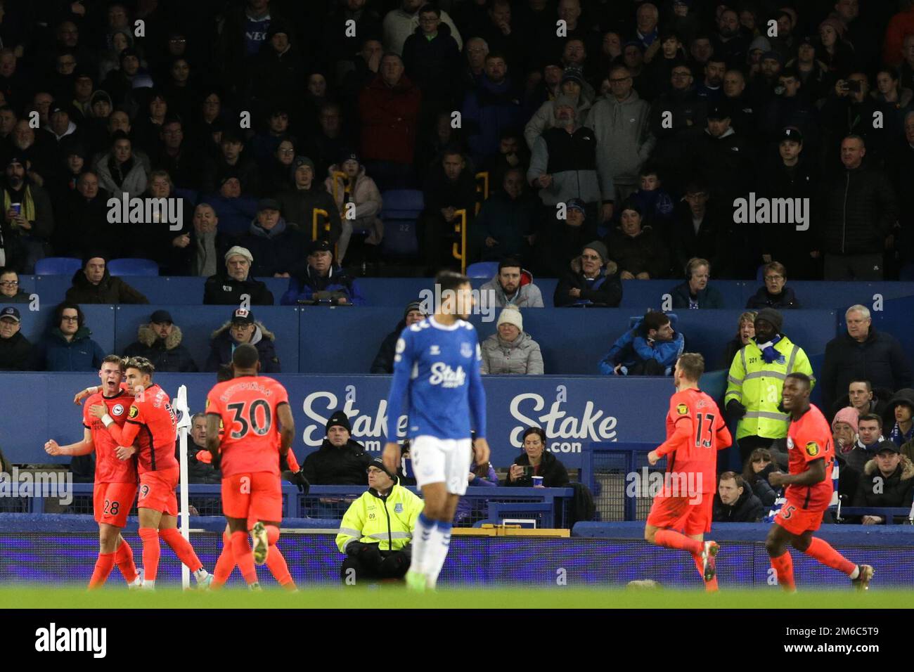 Evan Ferguson #28 of Brighton & Hove Albion celebrates his goal to make ...