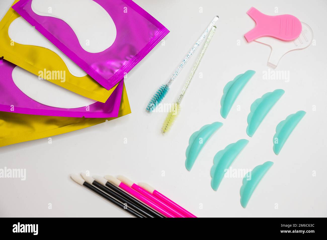 Set for lamination of eyelashes. Eyelash perm procedure Stock Photo - Alamy
