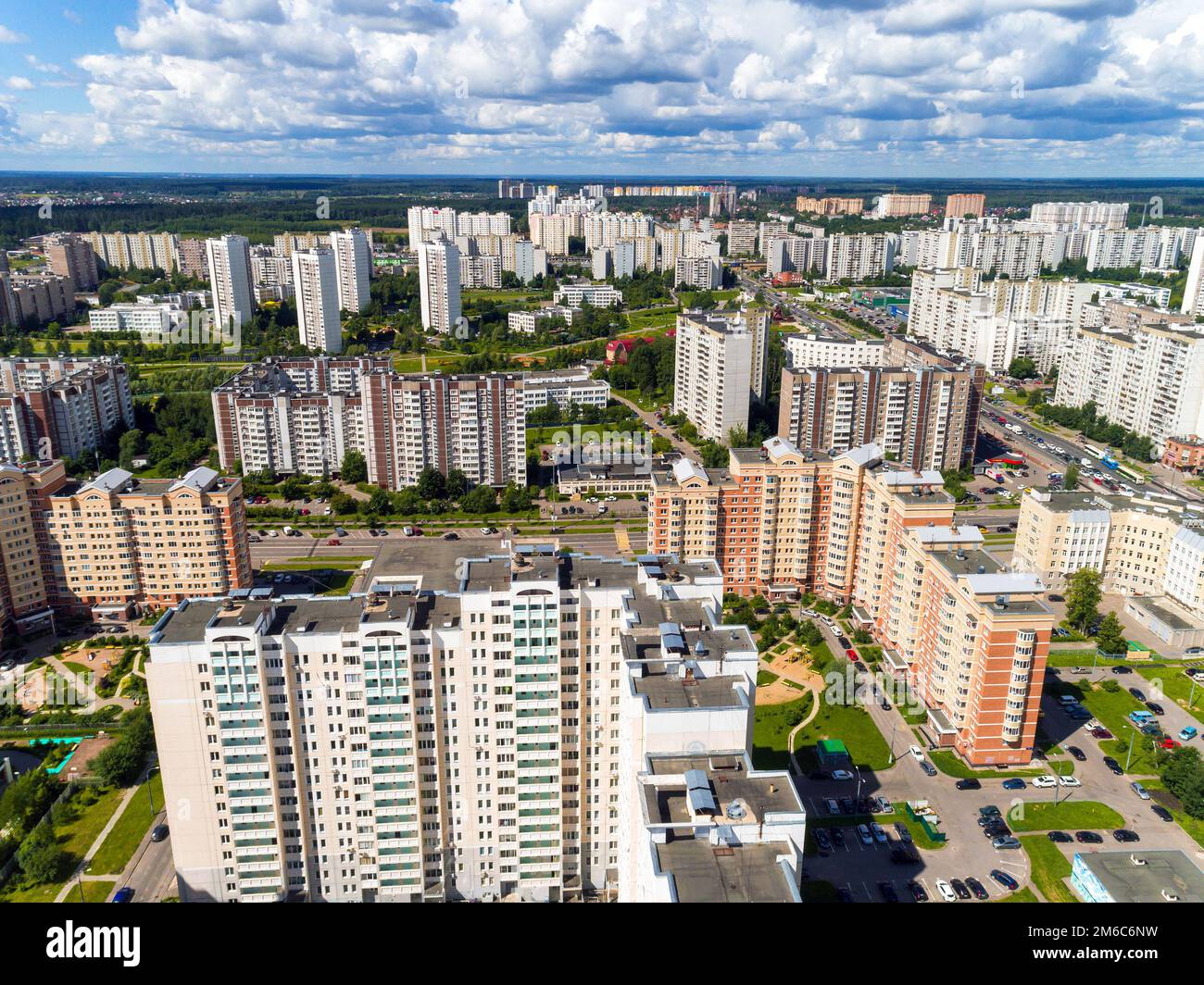 Top view of Zelenograd administrative district in Moscow, Russia Stock ...